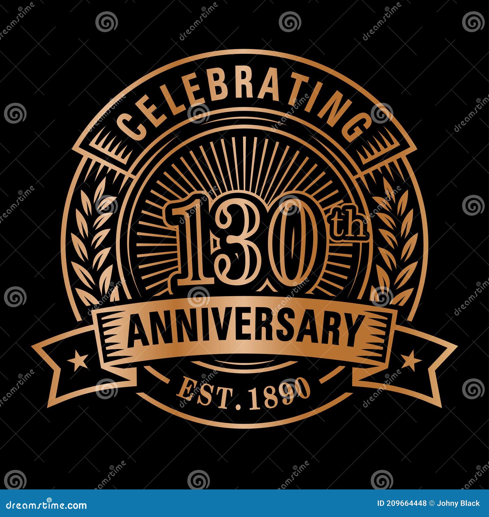 130 Years of Celebrations Design Template. 130th Logo. Vector and ...
