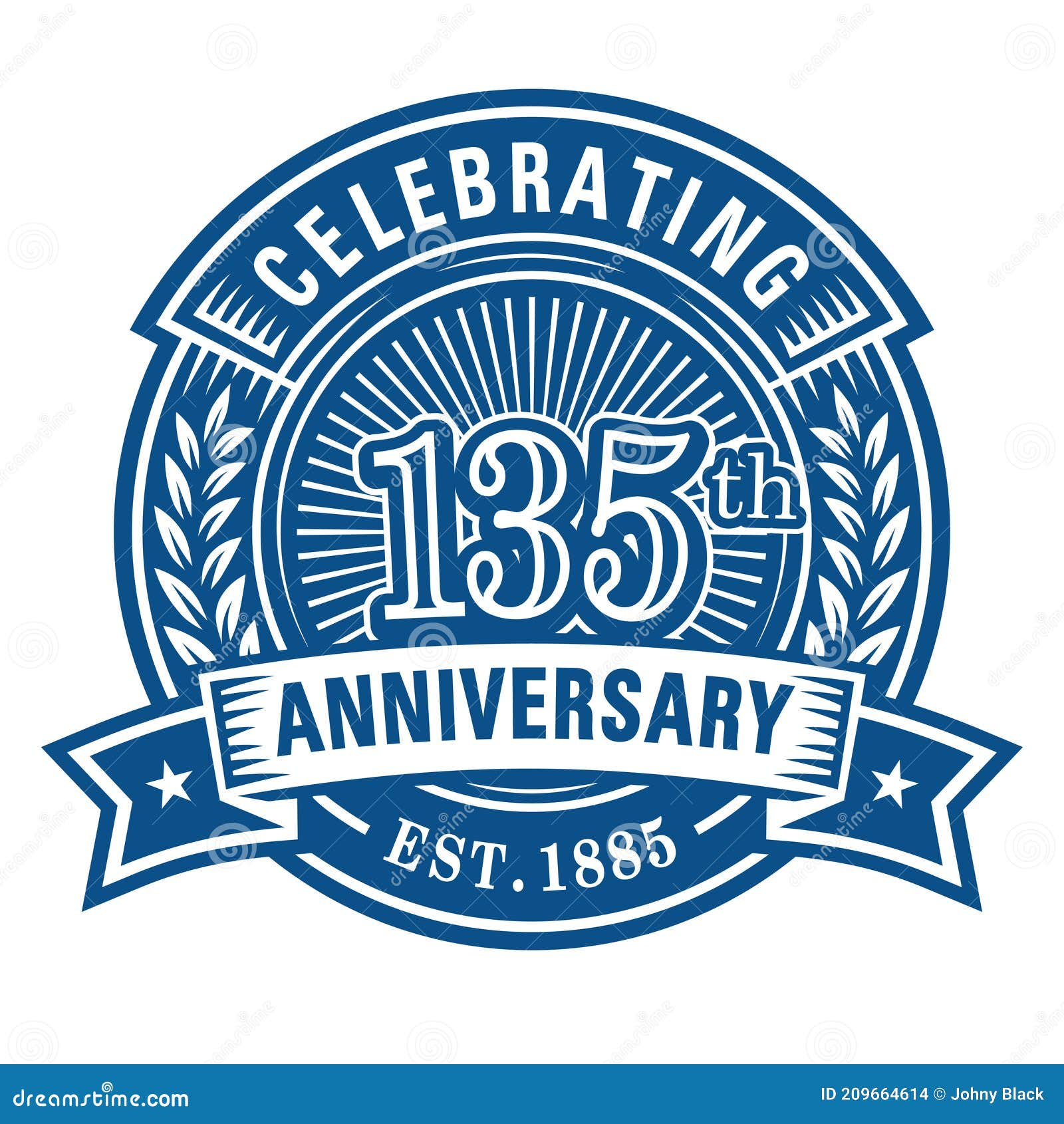 135 Years of Celebrations Design Template. 135th Logo. Vector and ...