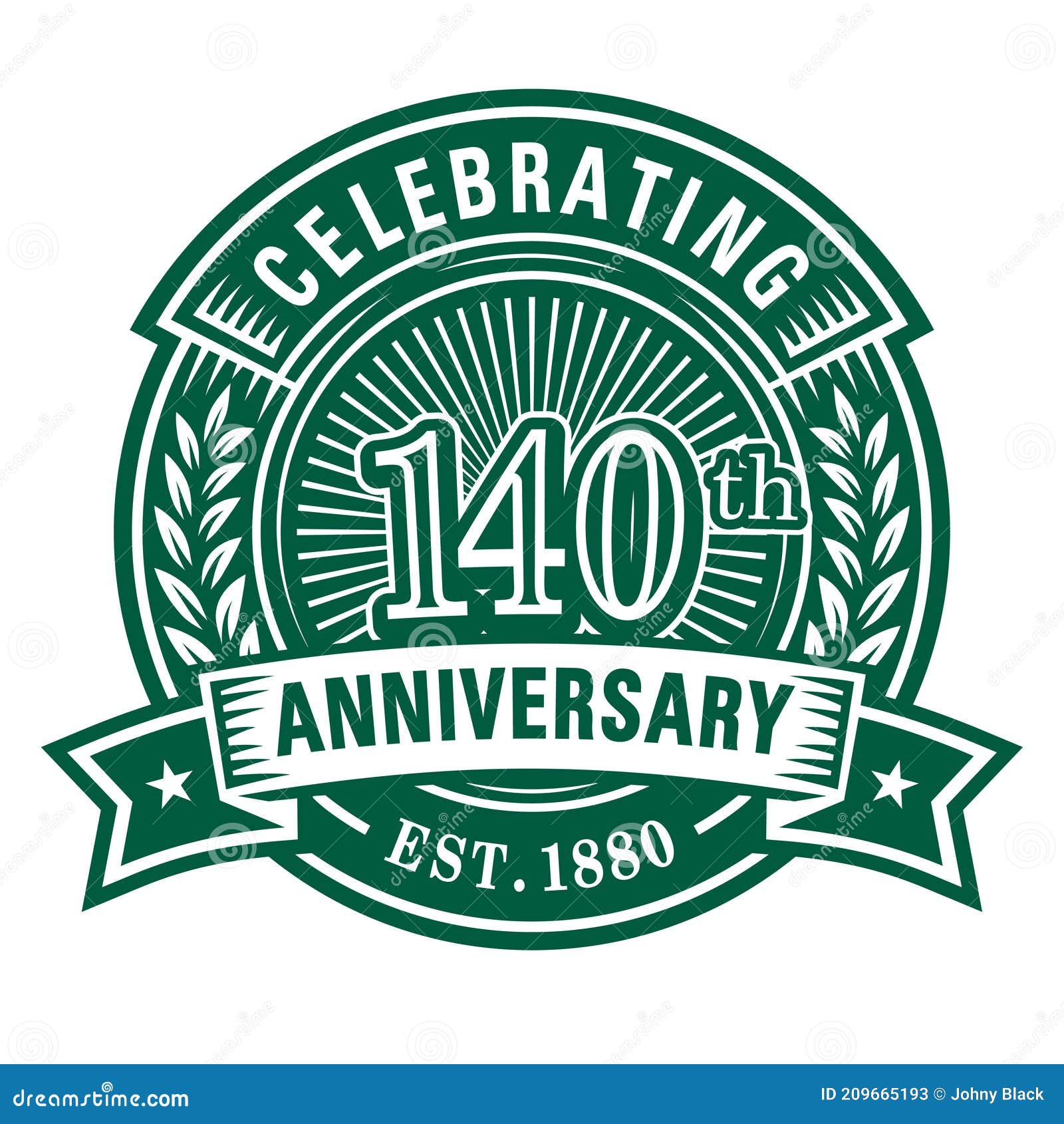 140 Years of Celebrations Design Template. 140th Logo. Vector and ...
