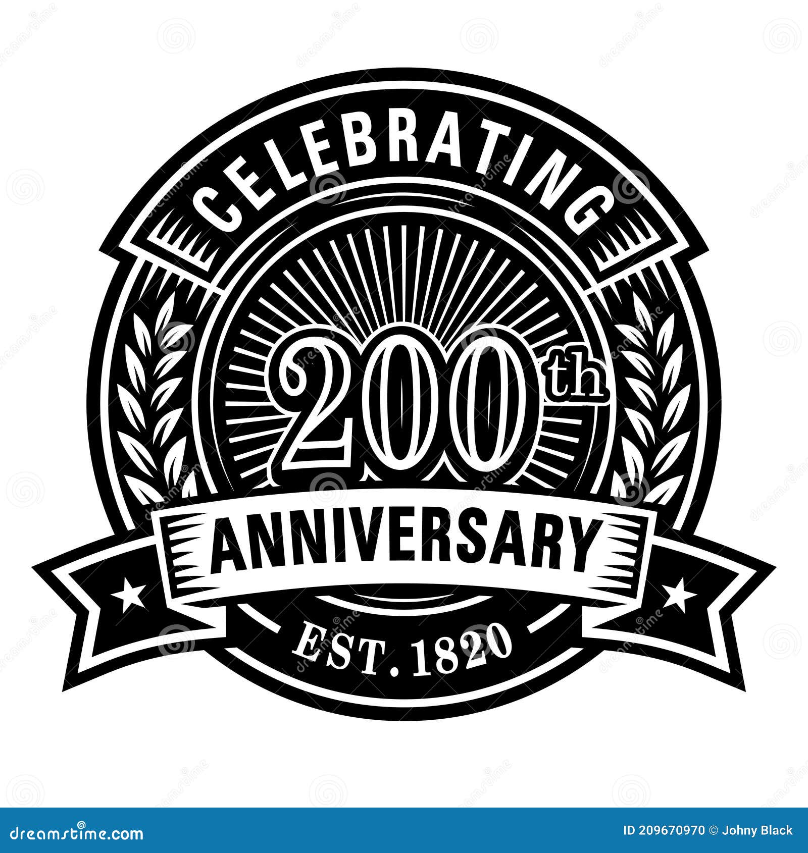 200 Years of Celebrations Design Template. 200th Logo. Vector and ...