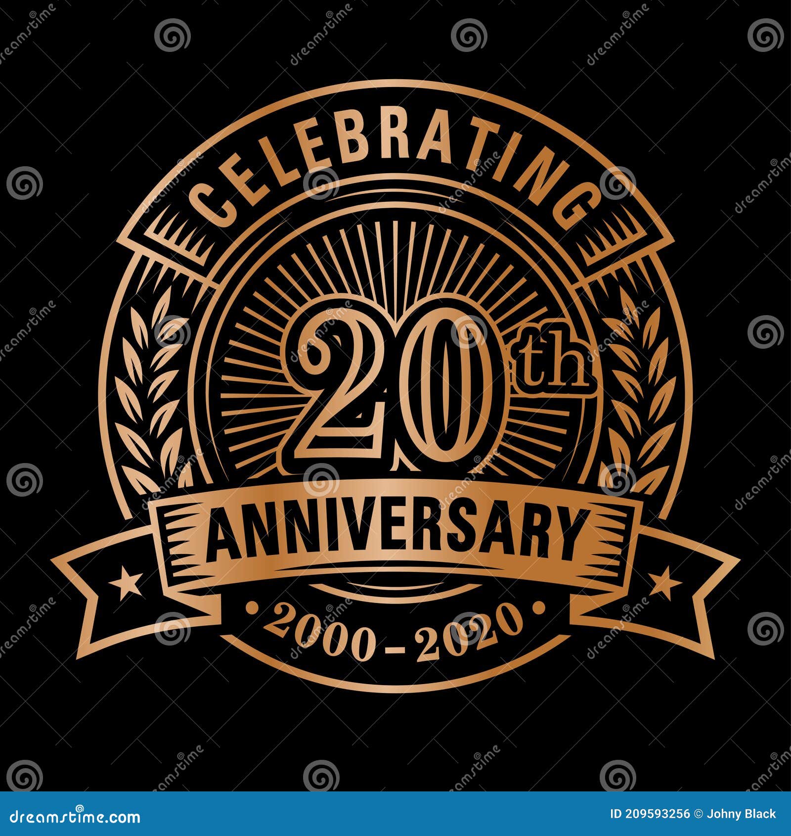 20 Years of Celebrations Design Template. 20th Logo. Vector and ...