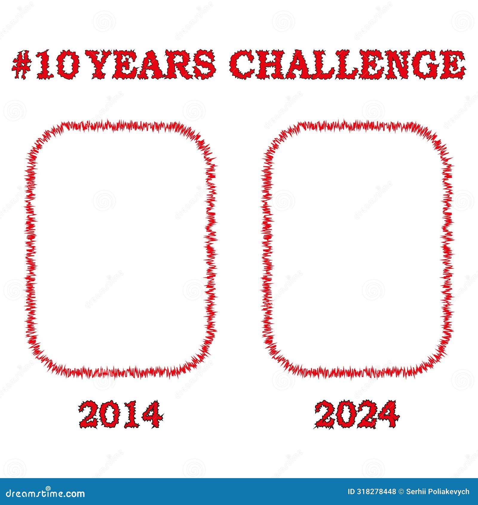 10 Years Challenge Frames. Time Comparison Concept. Evolution Vector ...