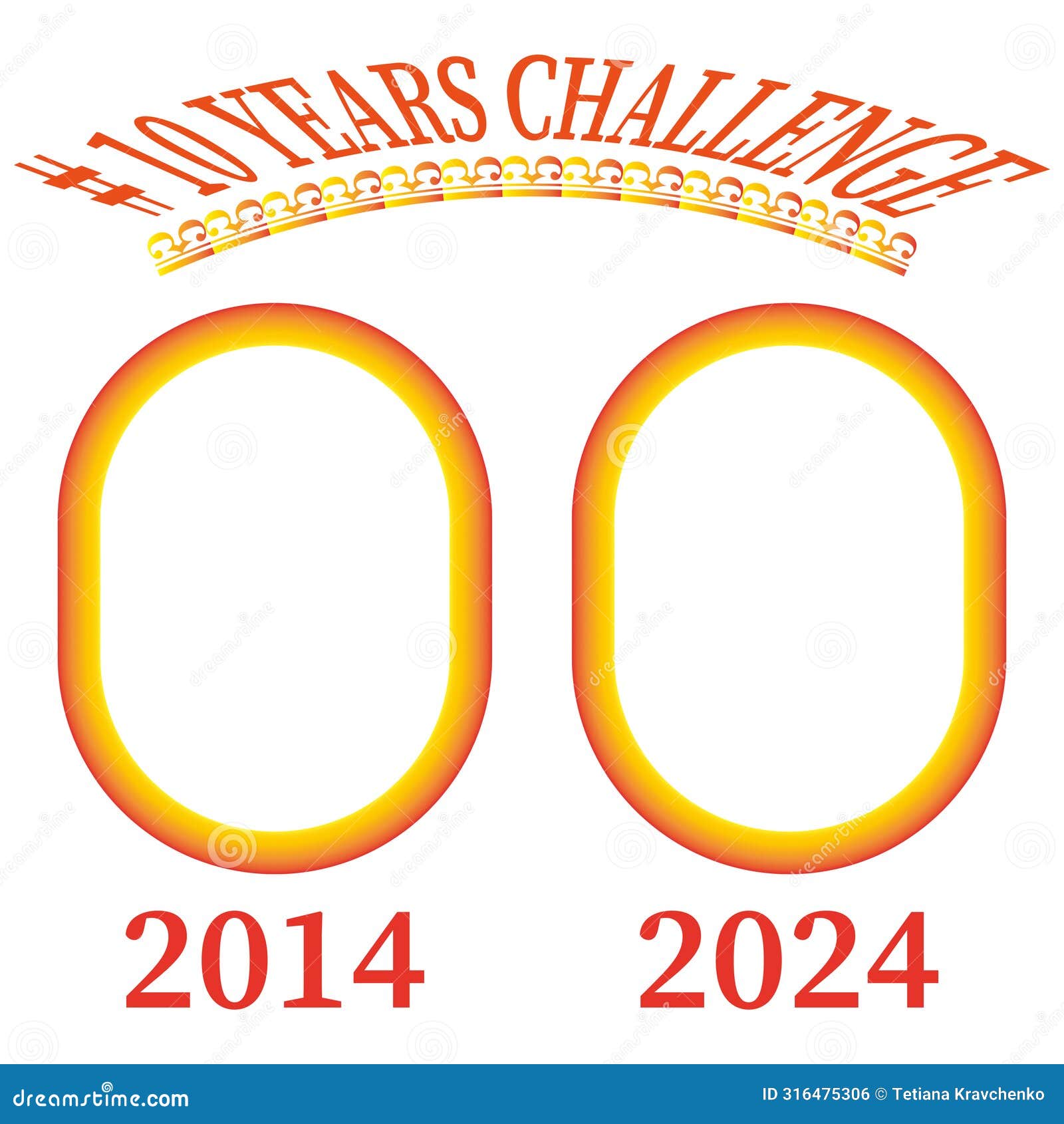 10 Years Challenge Vibrant Frames. Timeline Comparison 2014 Versus 2024 ...