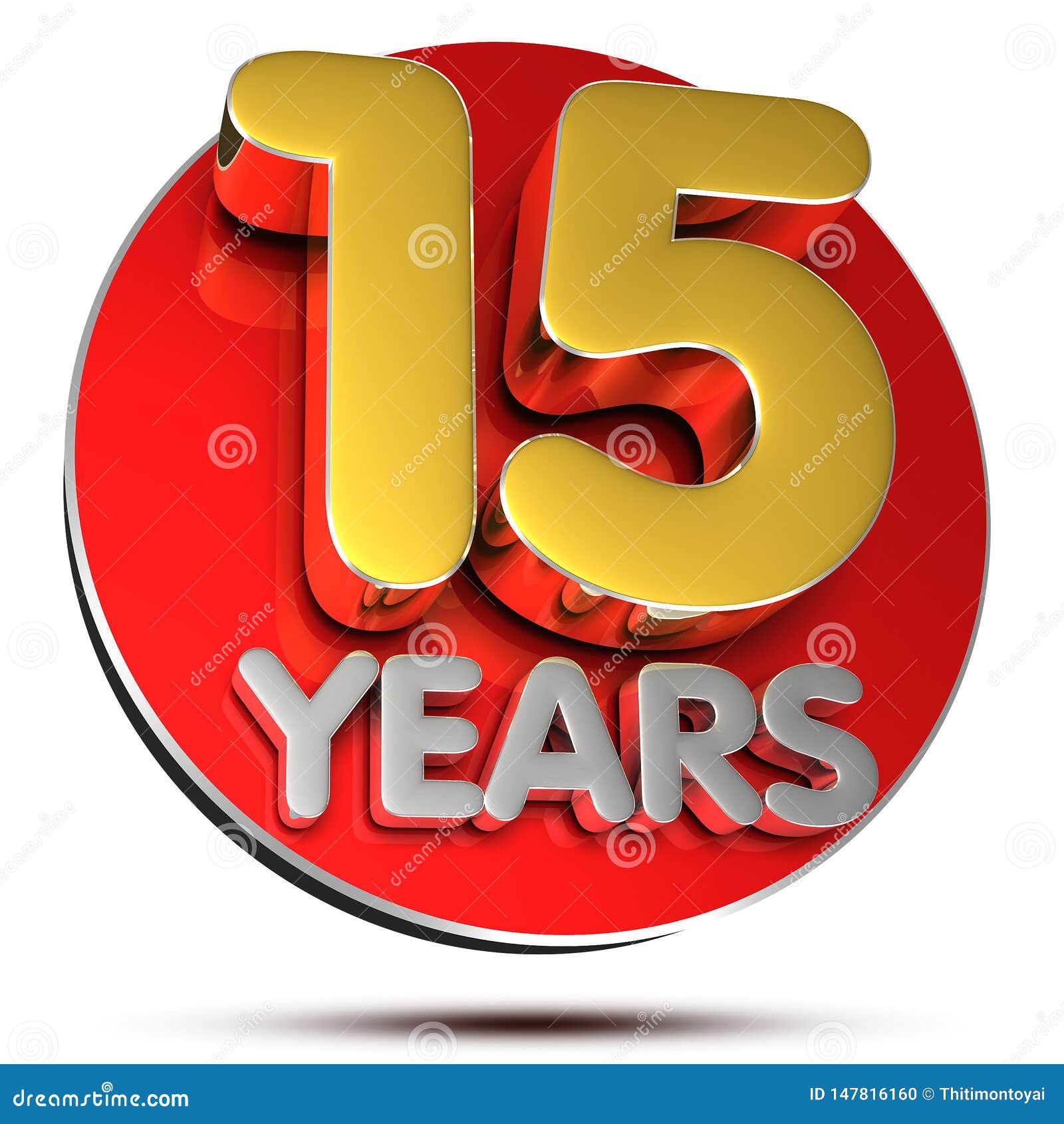 15 Years 3D.with Clipping Path. Stock Illustration - Illustration of ...