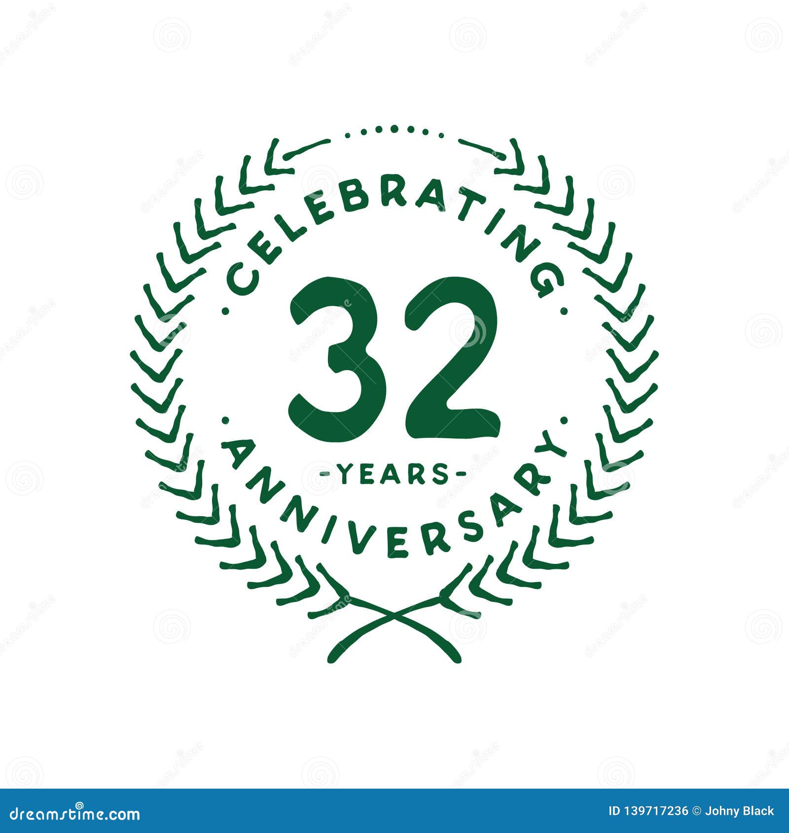32 Years Design Template. 32nd Vector and Illustration Stock Vector ...
