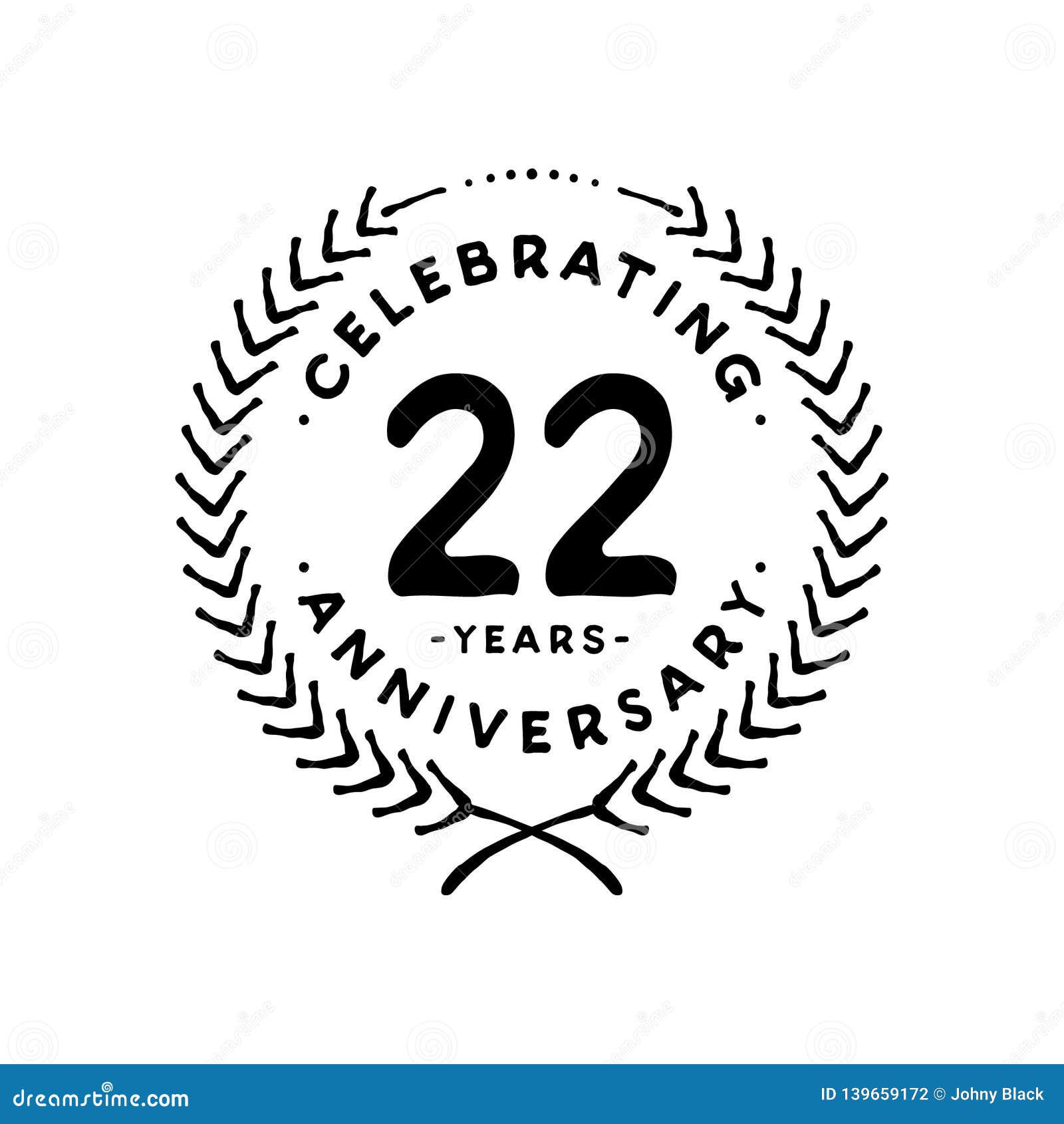 22 Years Design Template. 22nd Vector and Illustration Stock Vector ...