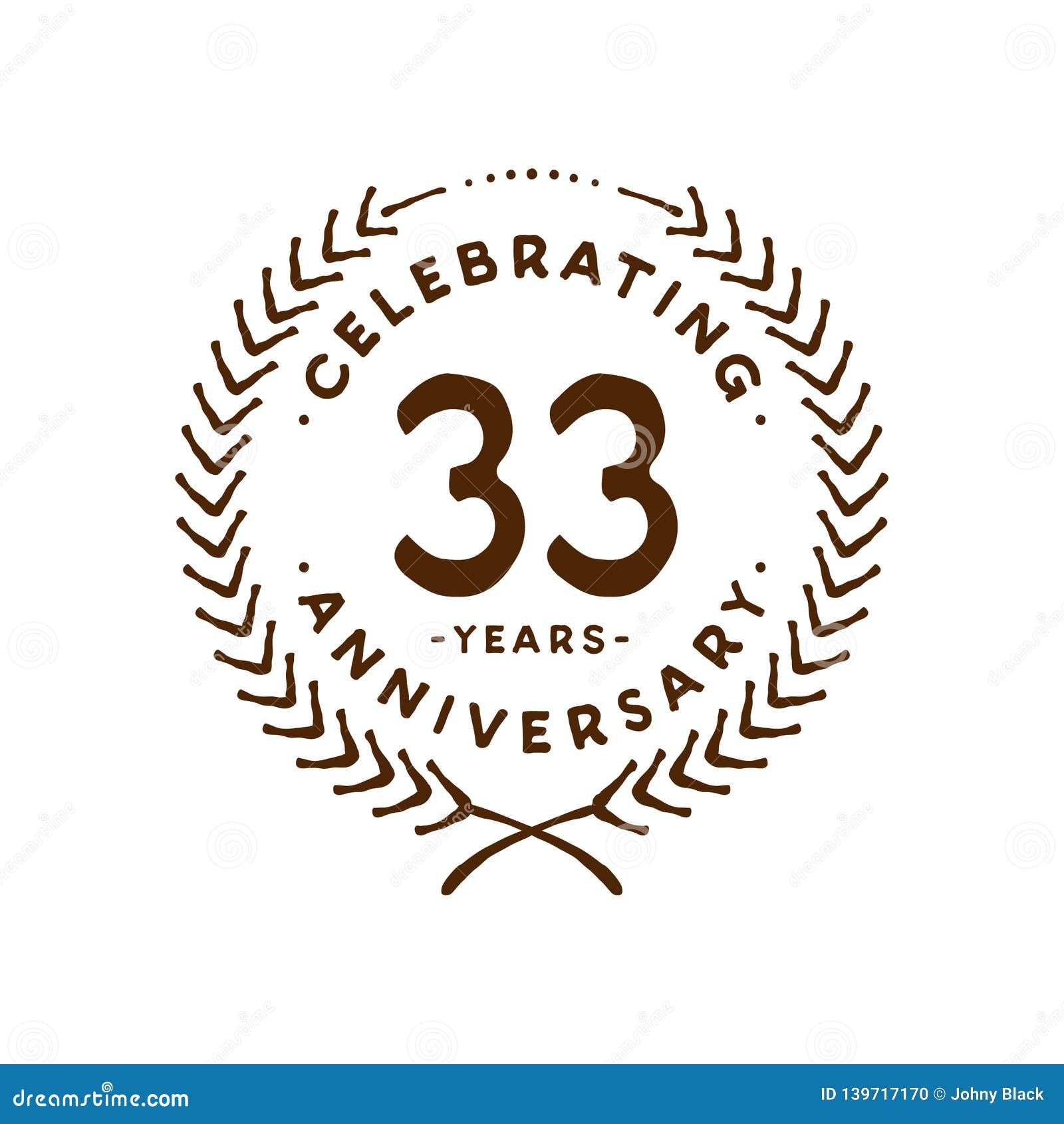 33 Years Design Template. 33rd Vector and Illustration Stock Vector ...