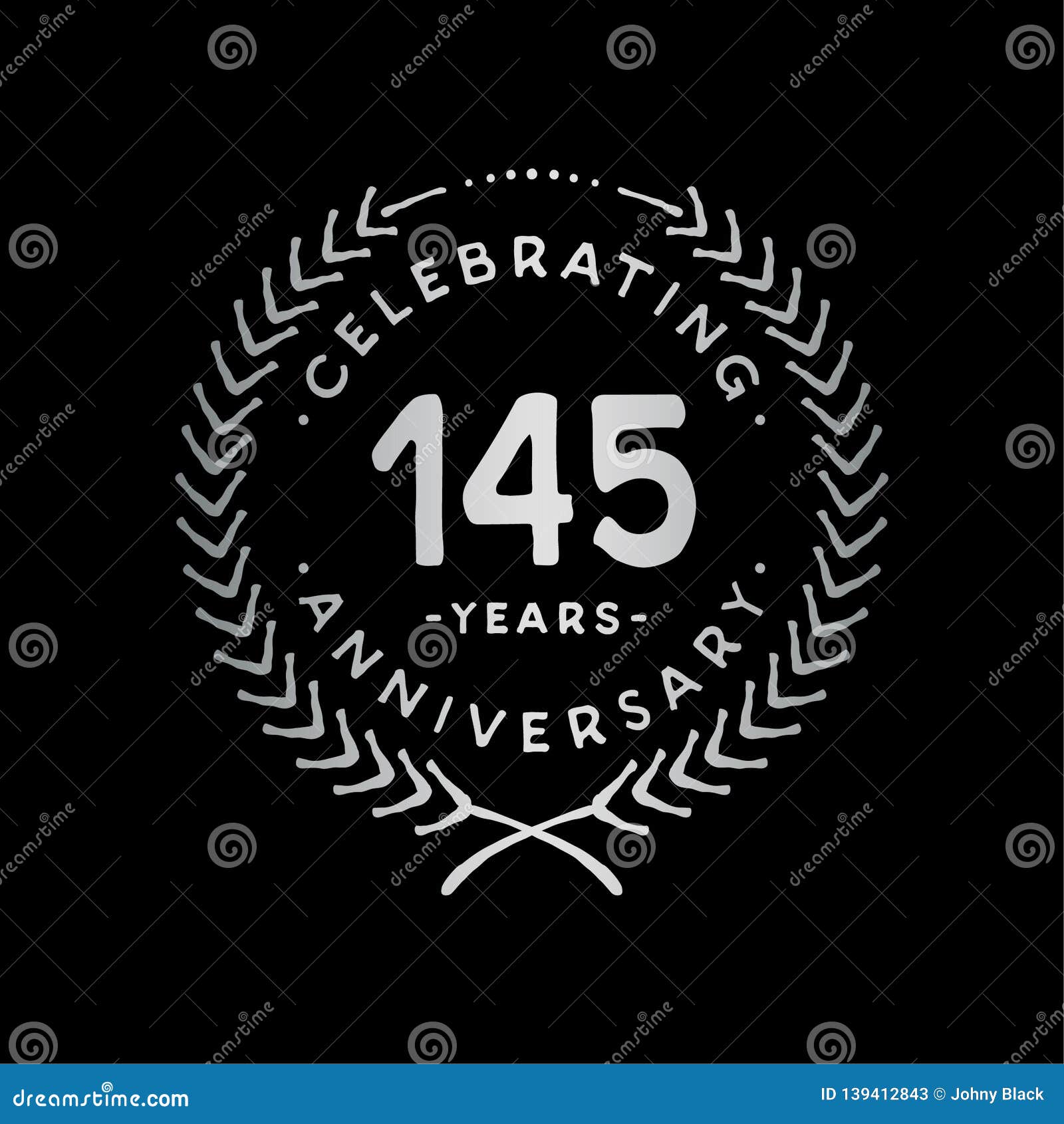 145 Years Design Template. 145th Vector and Illustration Stock Vector ...