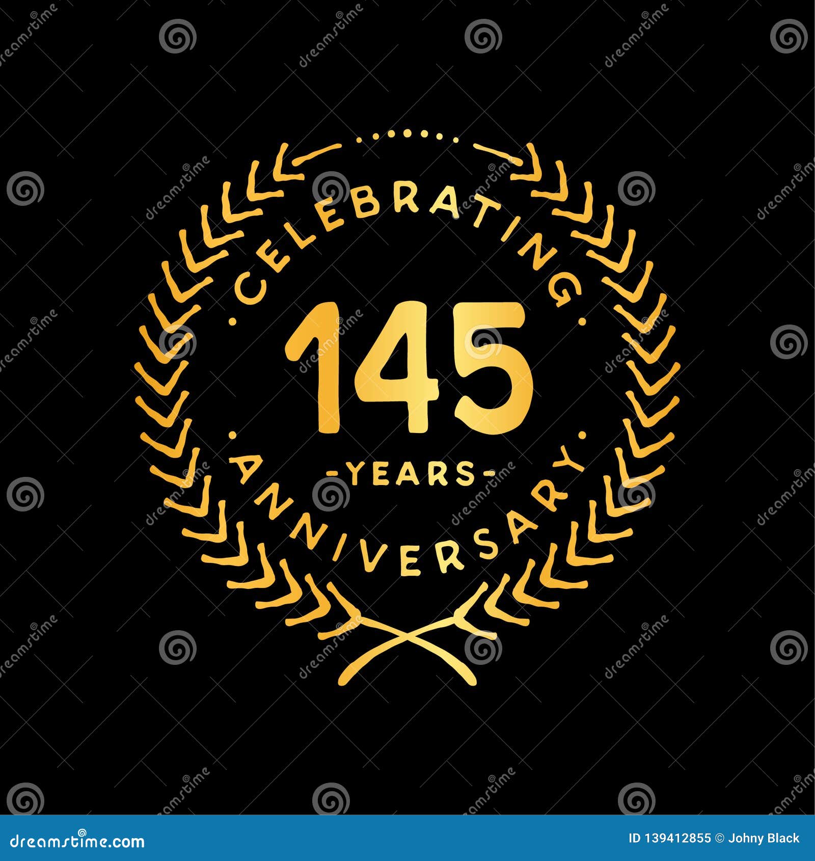 145 Years Design Template. 145th Vector and Illustration Stock Vector ...