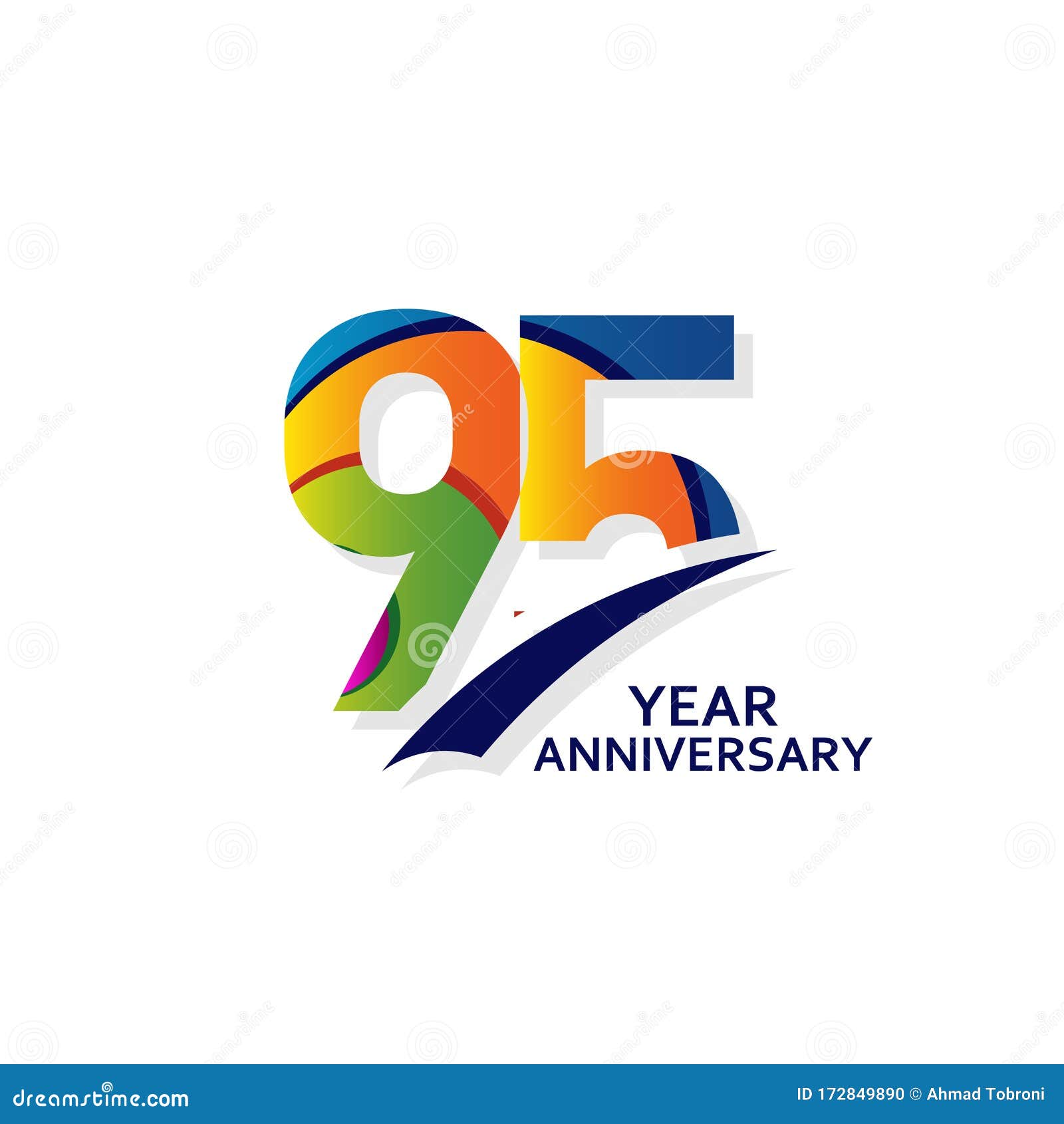 95 Years Elegant Anniversary Celebration Vector Template Design ...