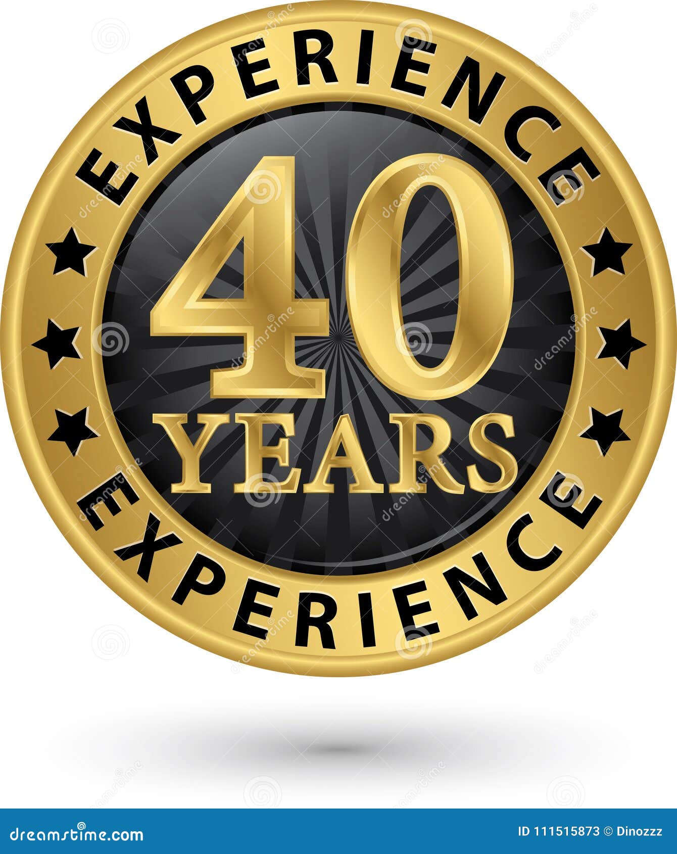 40 Years Experience Gold Label, Vector Stock Vector - Illustration of ...
