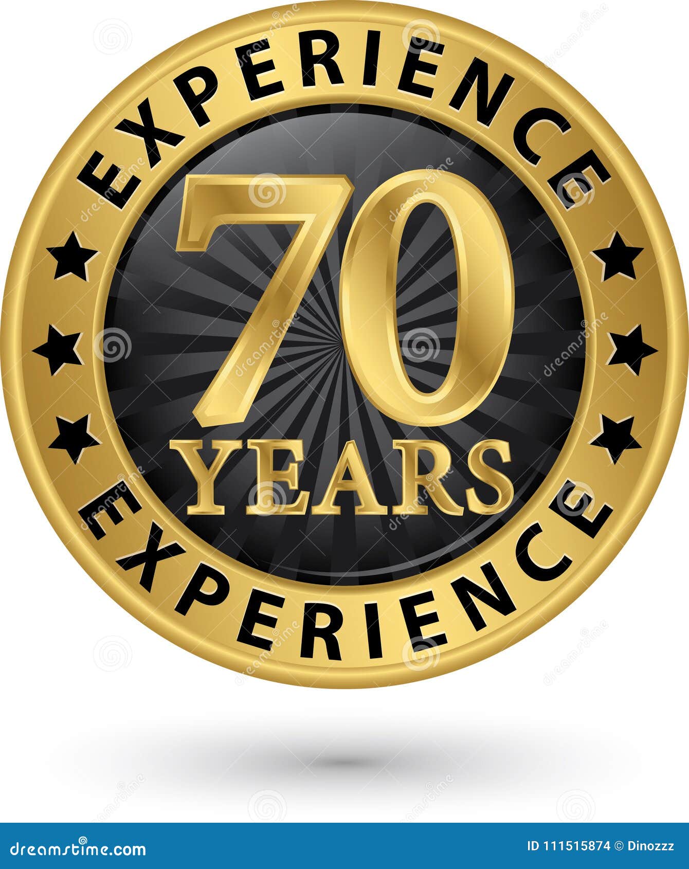 70 Years Experience Gold Label, Vector Illustration Stock Vector ...