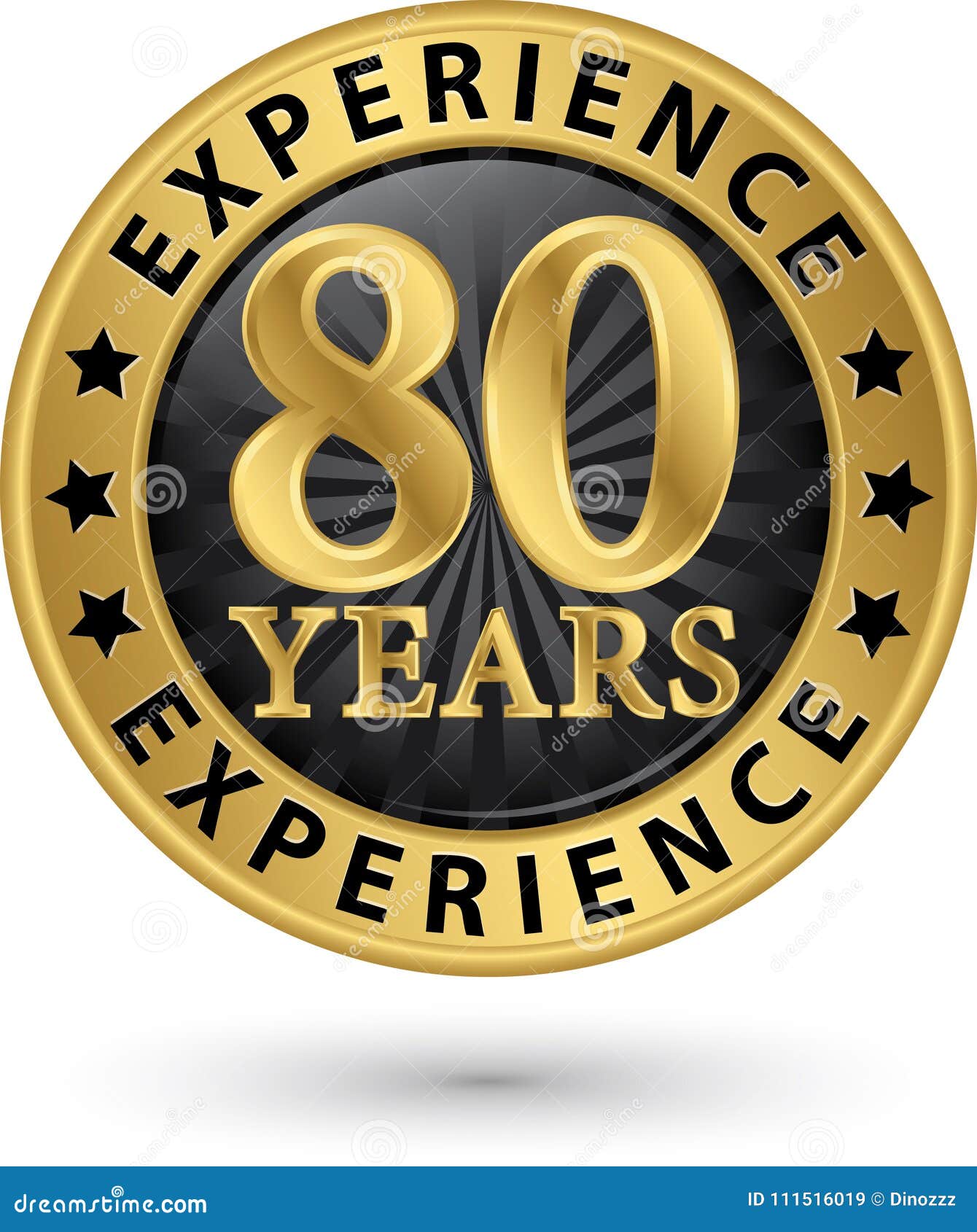 80 Years Experience Gold Label, Vector Stock Vector - Illustration of ...