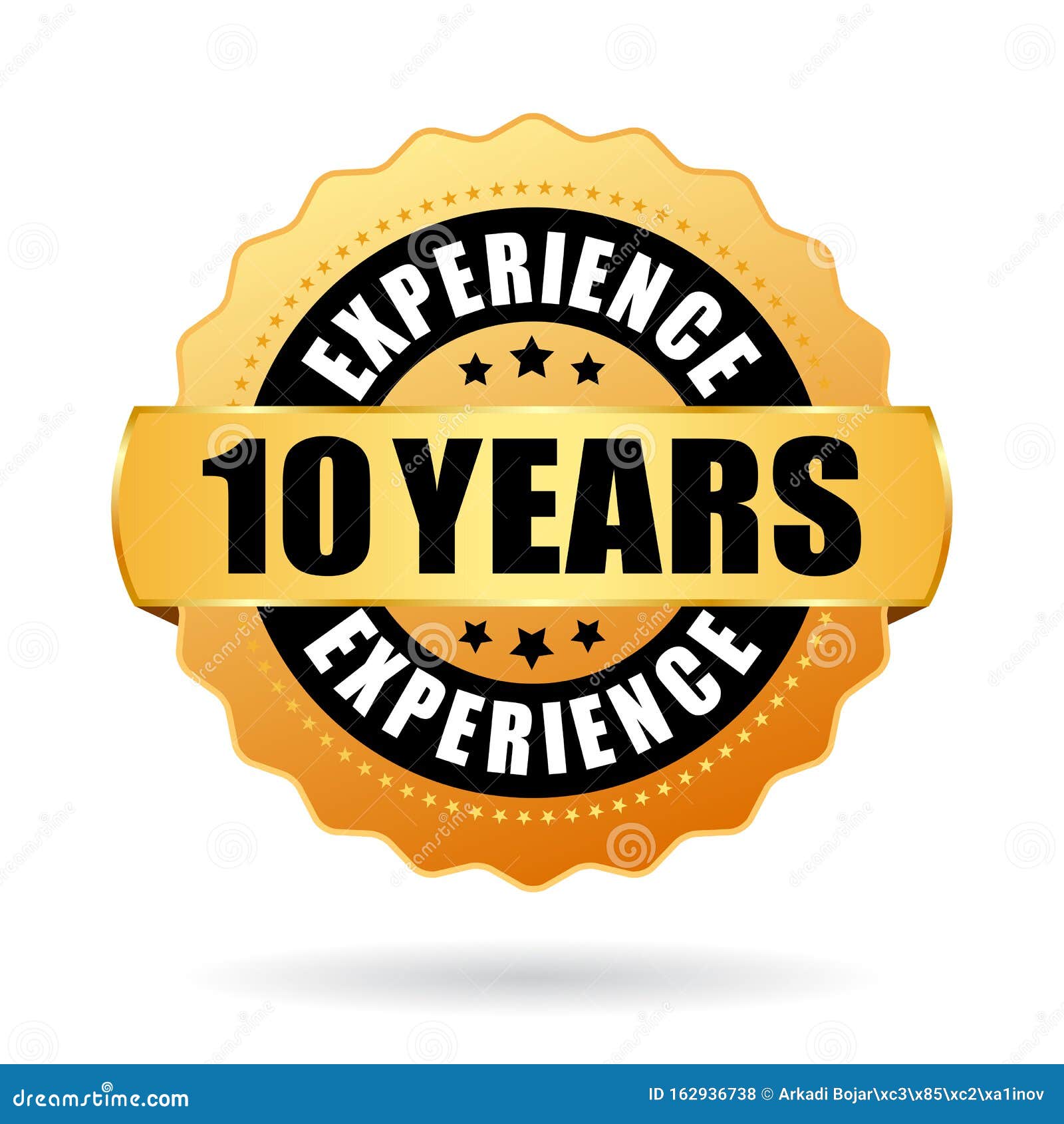 10 Years Experience Gold Vector Seal Stock Vector - Illustration of ...