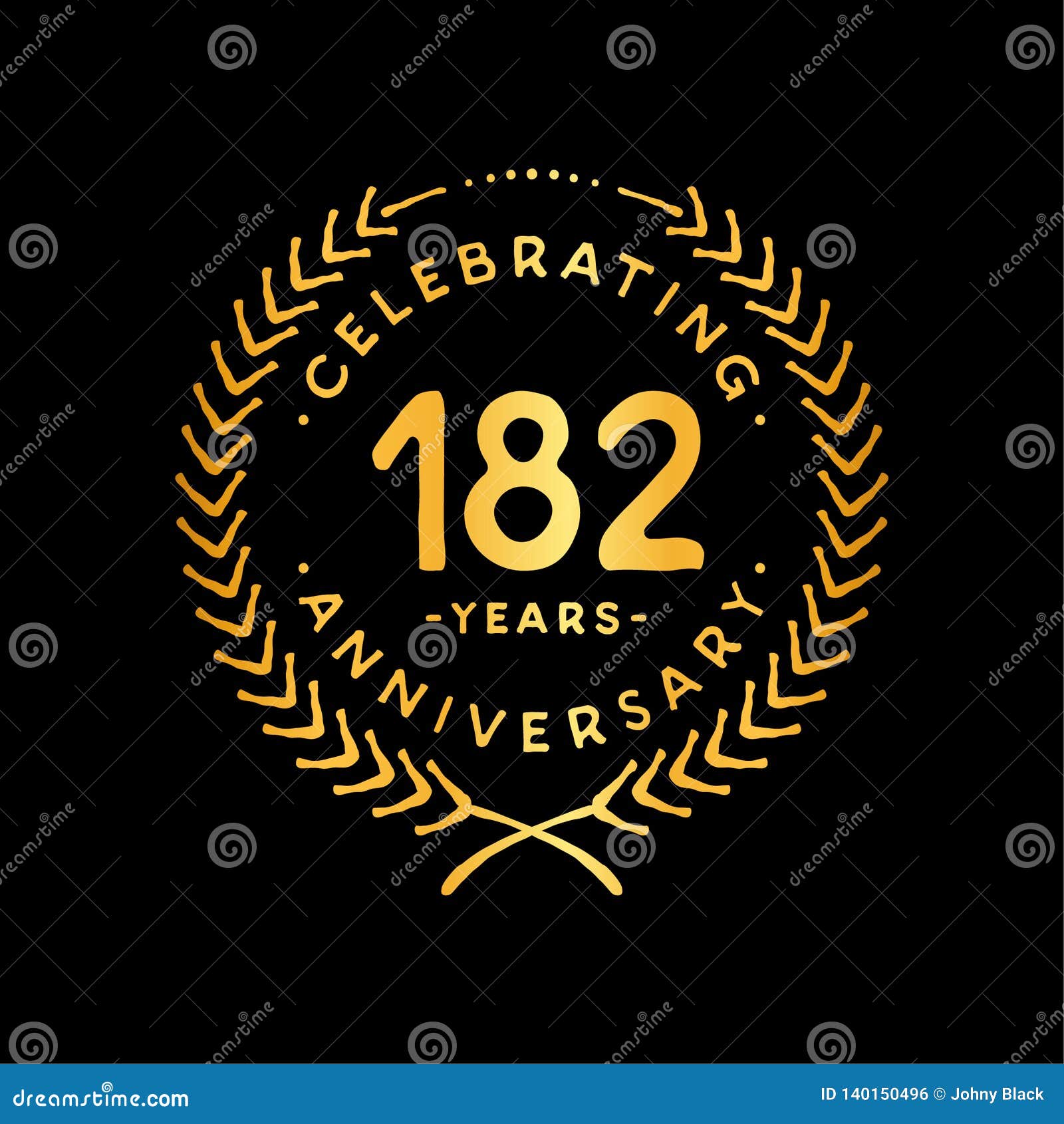 182 Years Design Template. 182nd Vector and Illustration Stock Vector ...