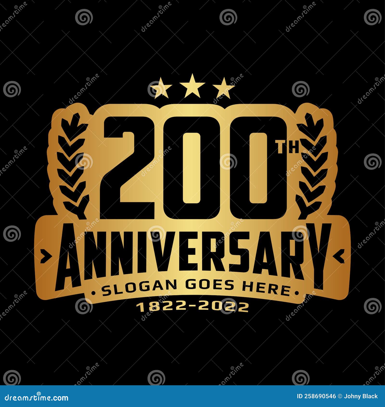 Happy 200th Anniversary. 200 Years Anniversary Design Template. Cartoon ...