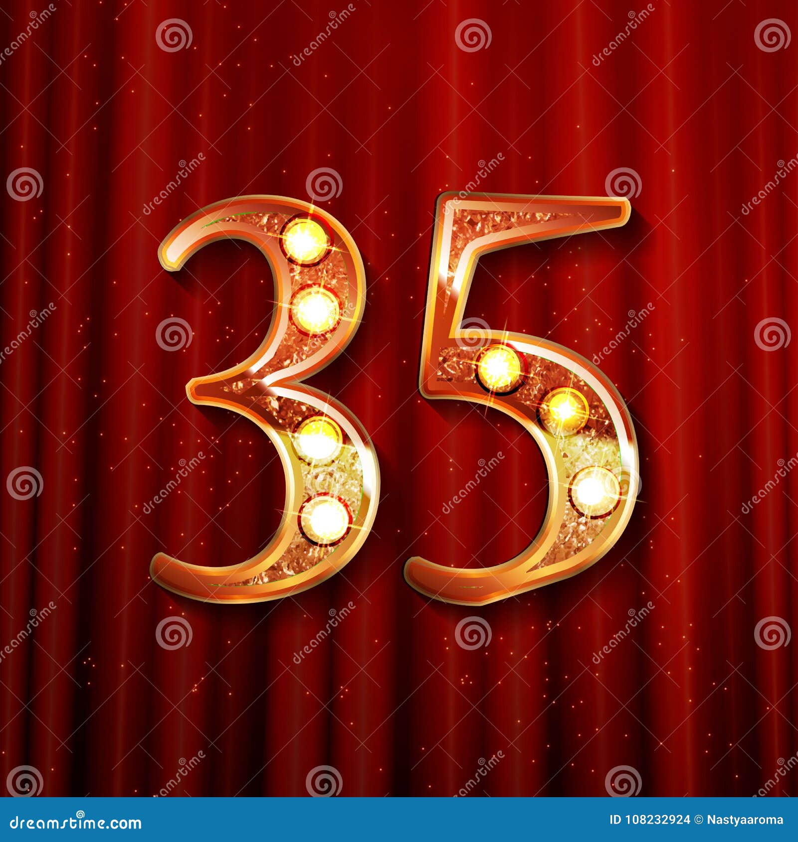 35 Years Gold Anniversary Celebration Logo Stock Illustration ...