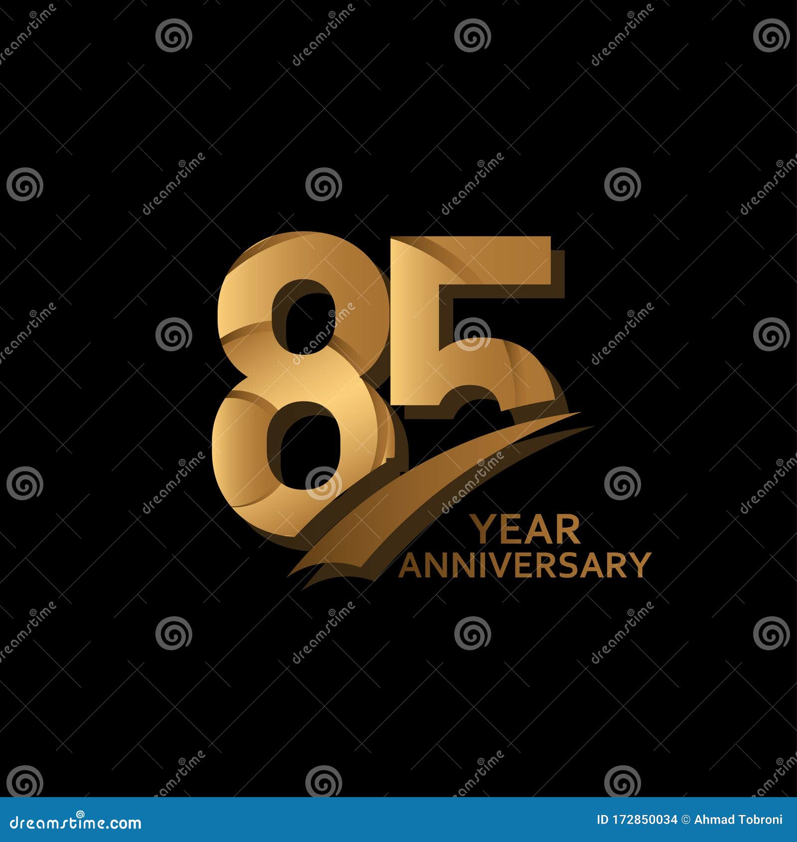 85 Years Gold Elegant Anniversary Celebration Vector Template Design ...