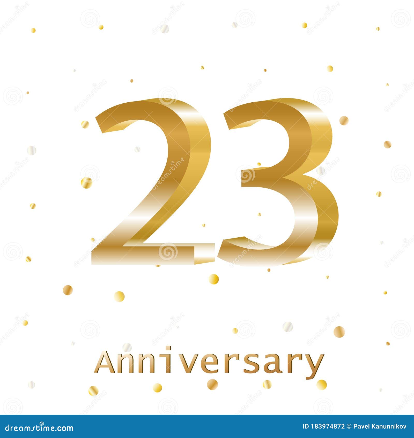 23 Years Golden Anniversary Vector Logo Design. Poster Template for ...