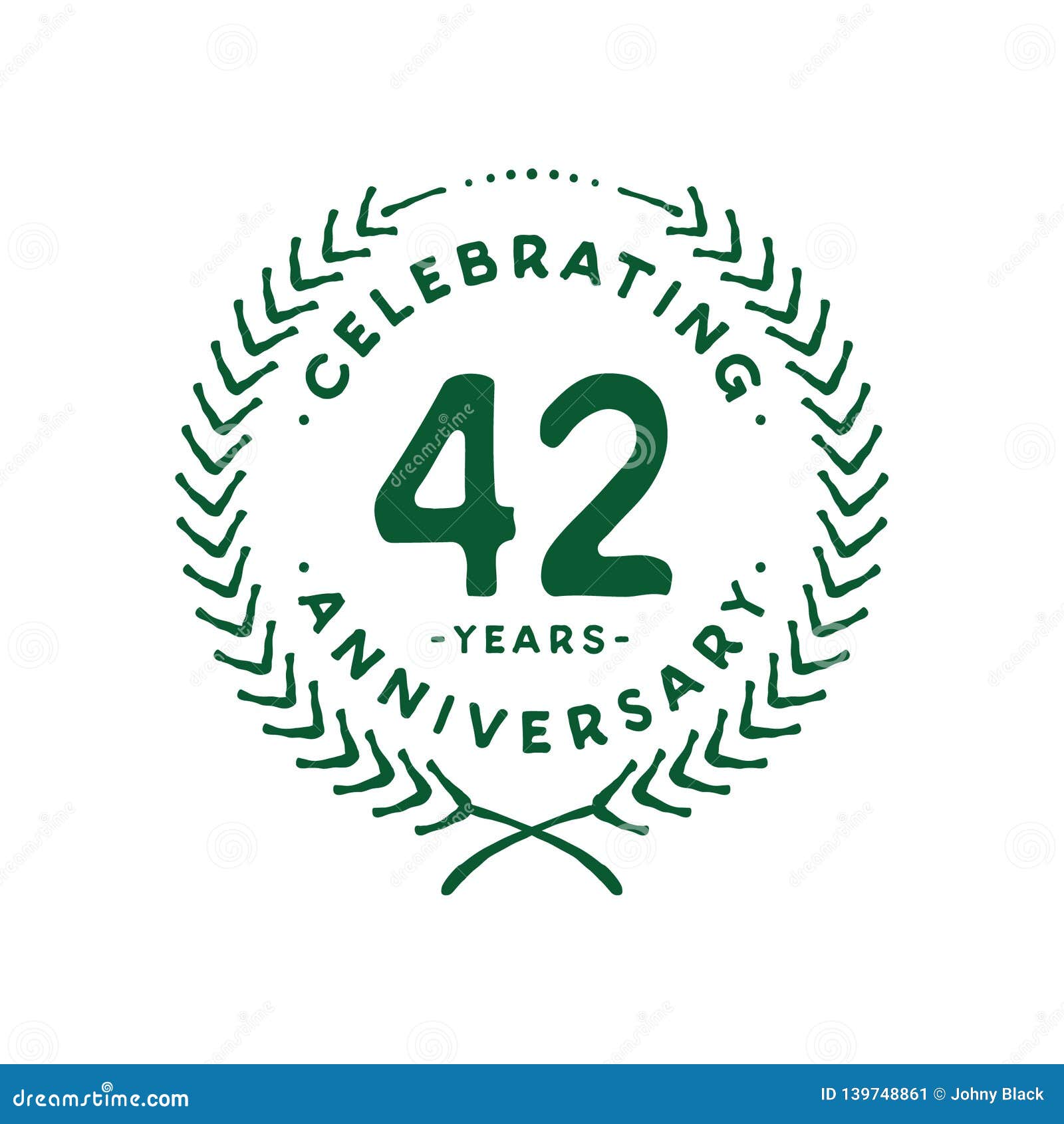 42 Years Design Template. 42nd Vector and Illustration Stock Vector ...