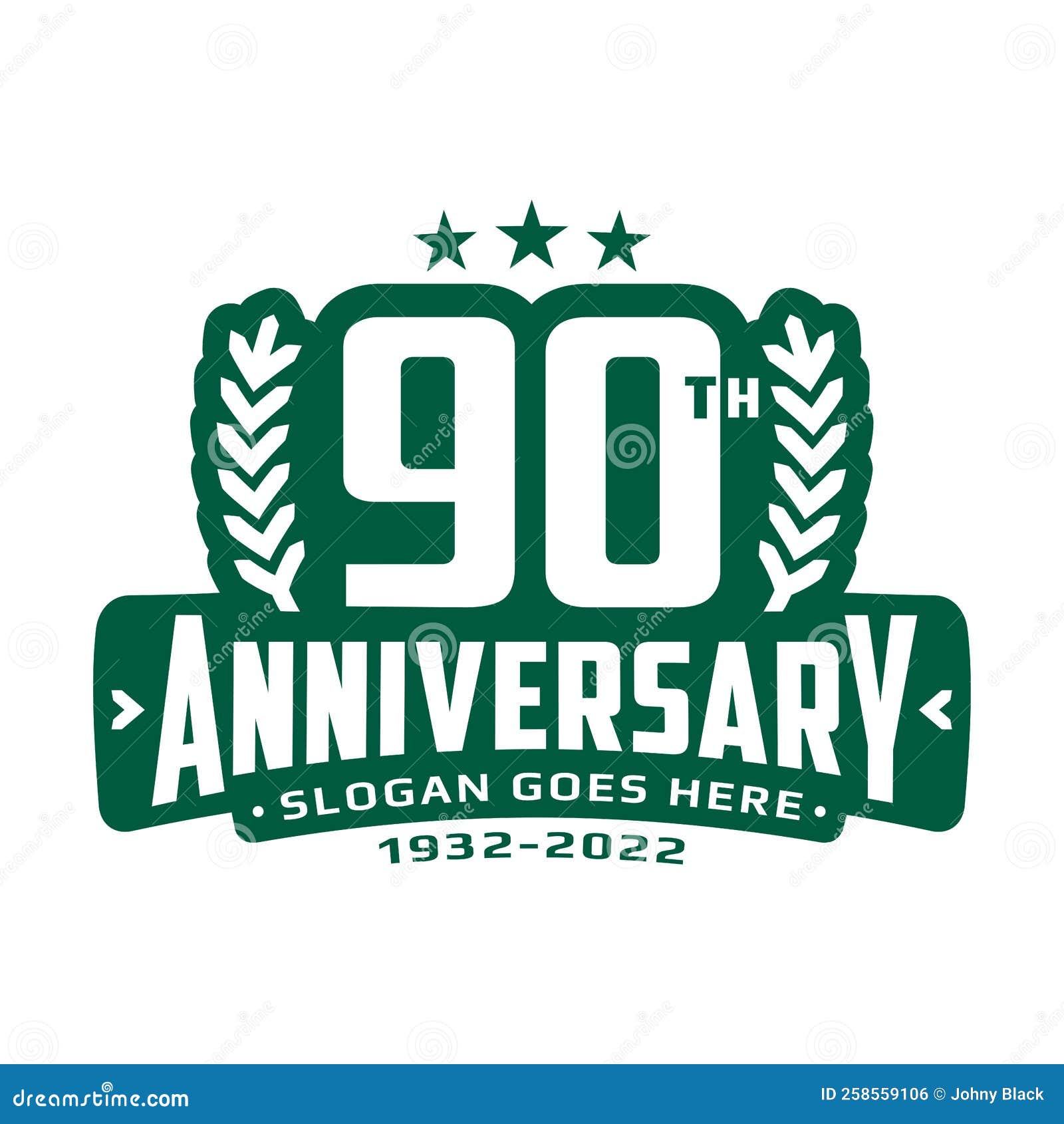 90 Years Anniversary Logo Design Template. 90th Anniversary Celebration ...