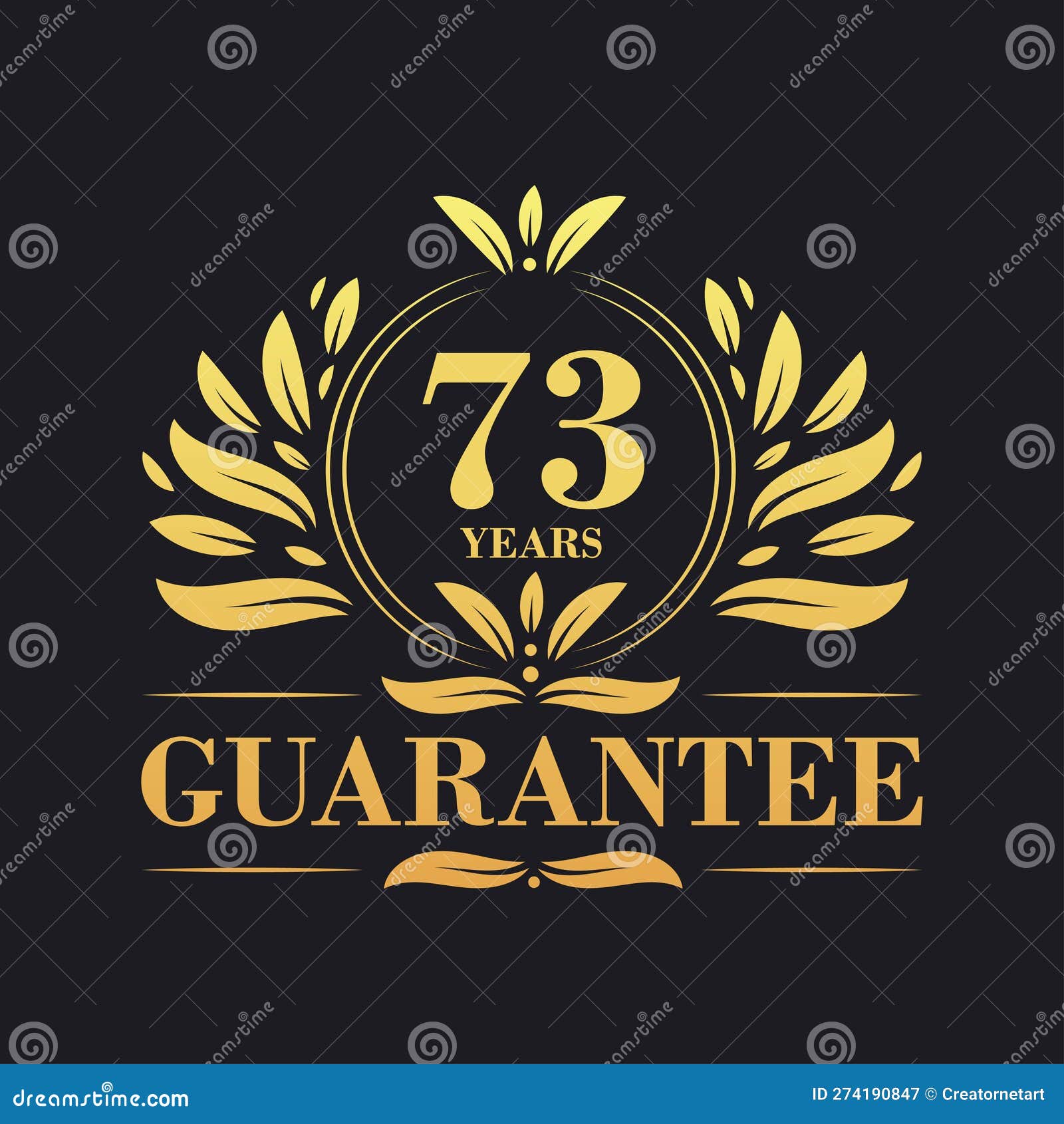 73 Years Guarantee Logo Vector, 73 Years Guarantee Sign Symbol Stock ...