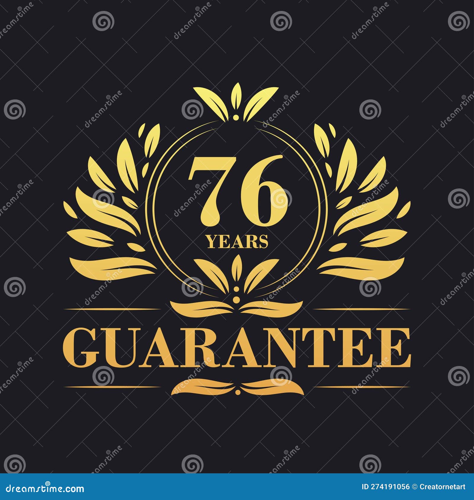 76 Years Guarantee Logo Vector, 76 Years Guarantee Sign Symbol Stock ...