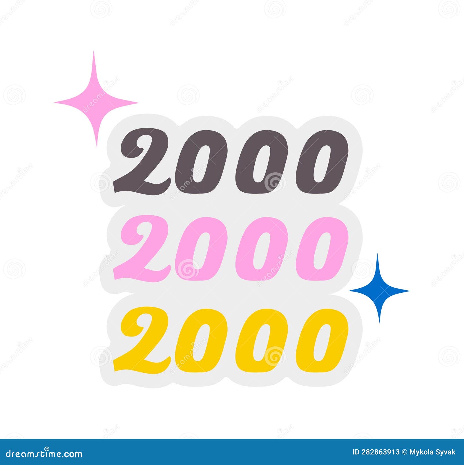 2000 Years Lettering Sticker Stock Vector - Illustration of trendy ...