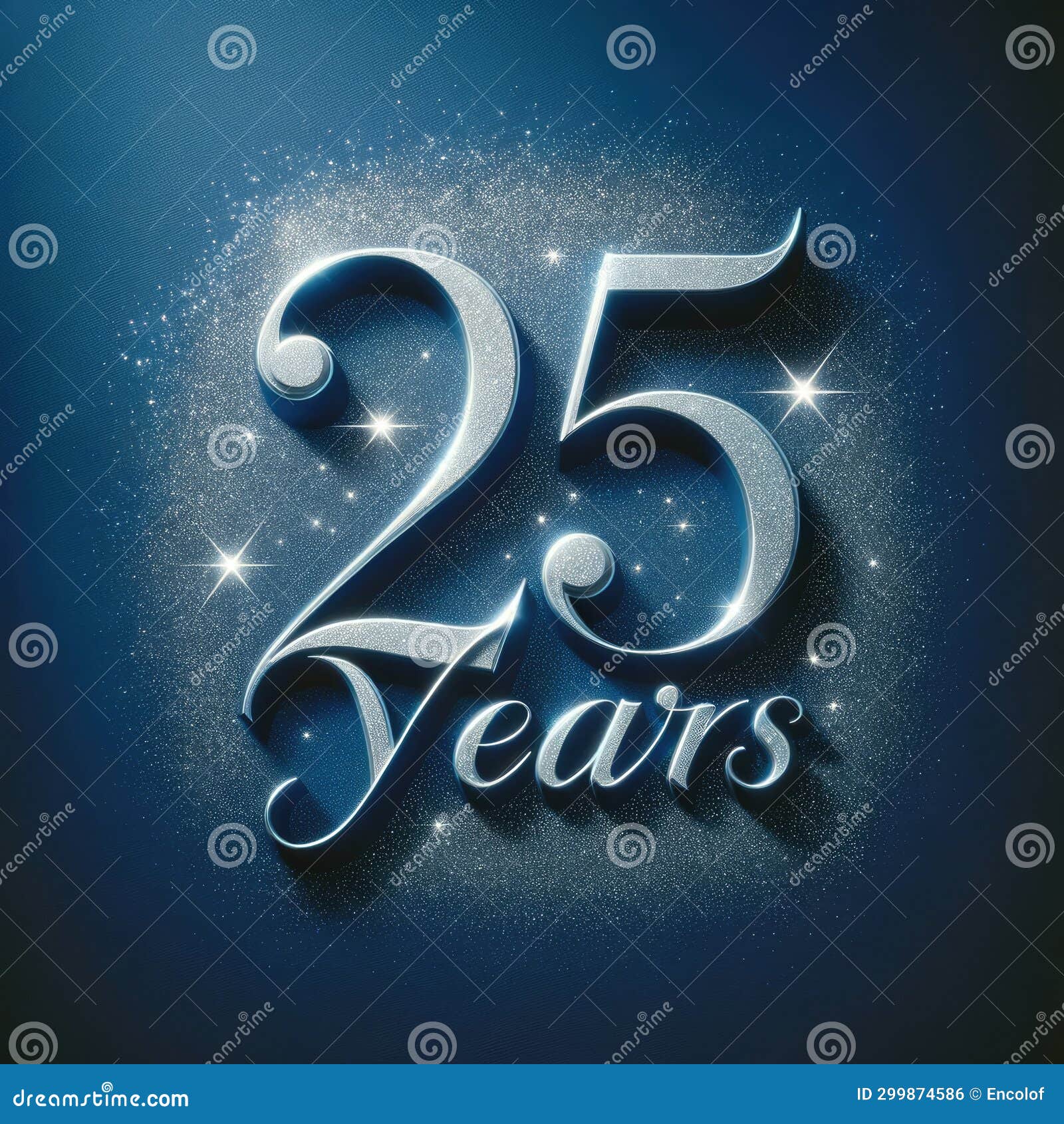 25 Years Milestone in Glittering Silver Stock Photo - Image of glitter ...
