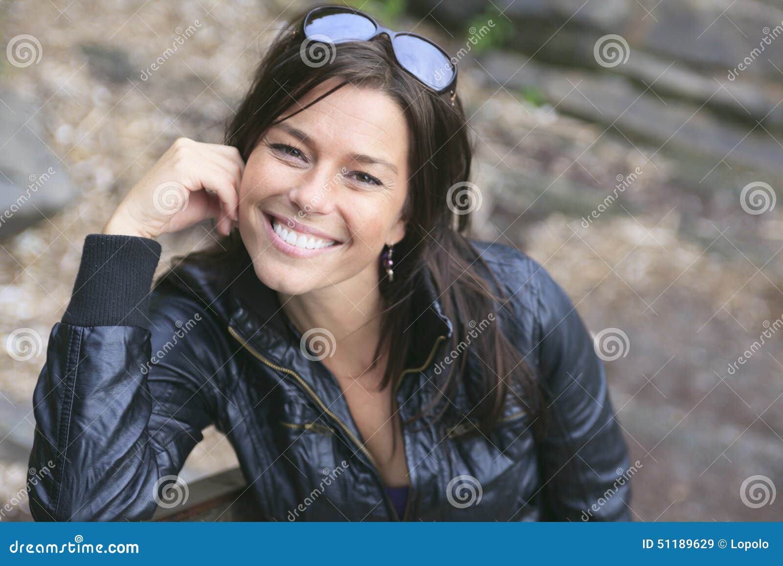 A 30 Years Old Beautiful Woman Portrait In Nature Stock Image Image