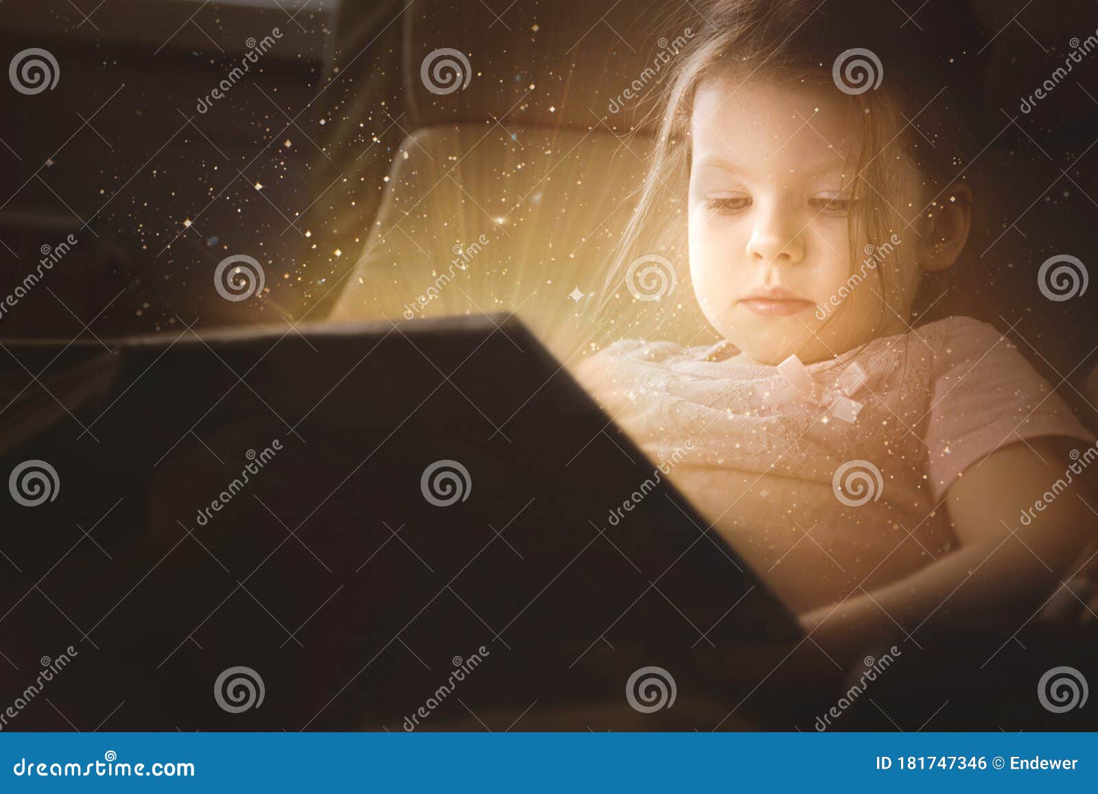 3 Years Old Child Reading Magic Book at Home Stock Photo - Image of ...