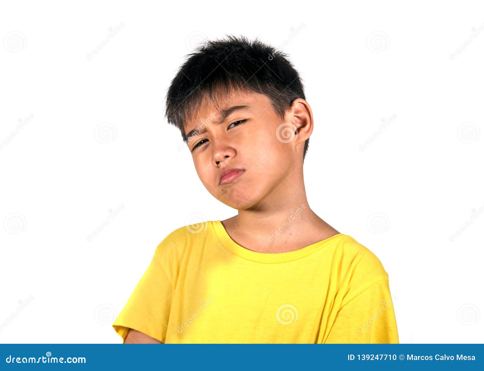 7 or 8 Years Old Kid in Serious and Cool Face Expression Posing As a ...