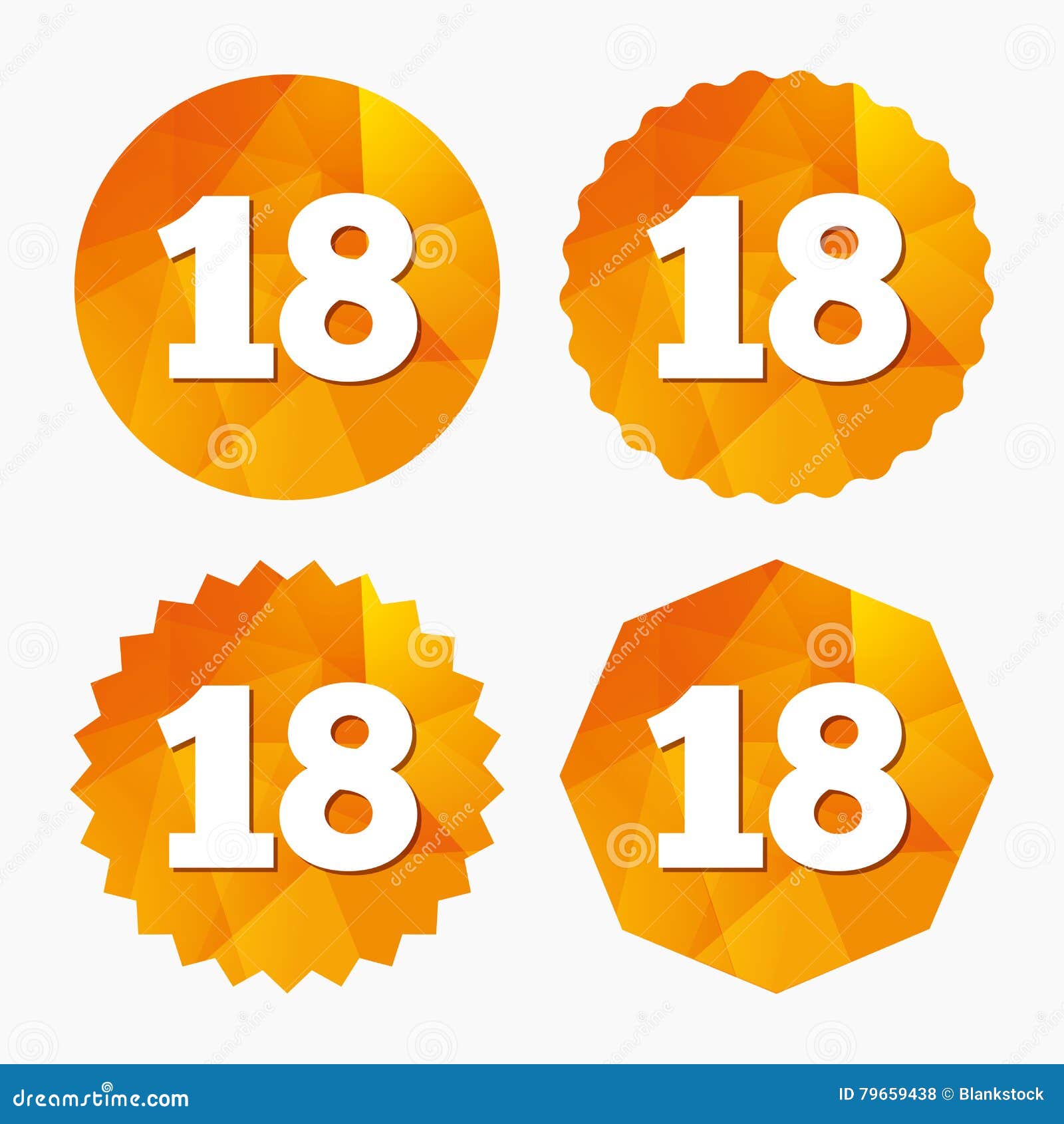 18 Years Old Sign. Adults Content. Stock Vector - Illustration of years ...