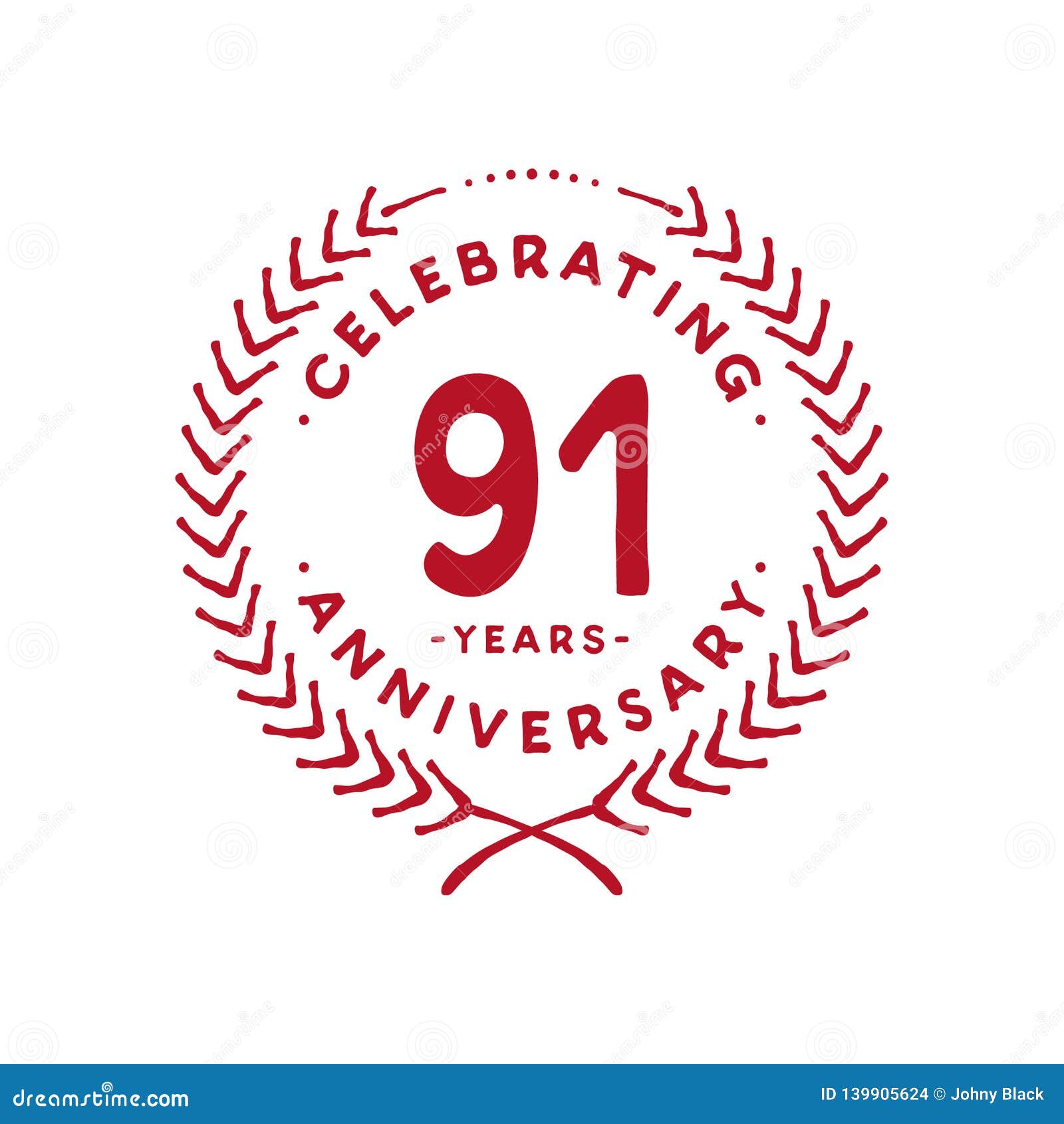 91 Years Design Template. 91st Vector and Illustration Stock Vector ...