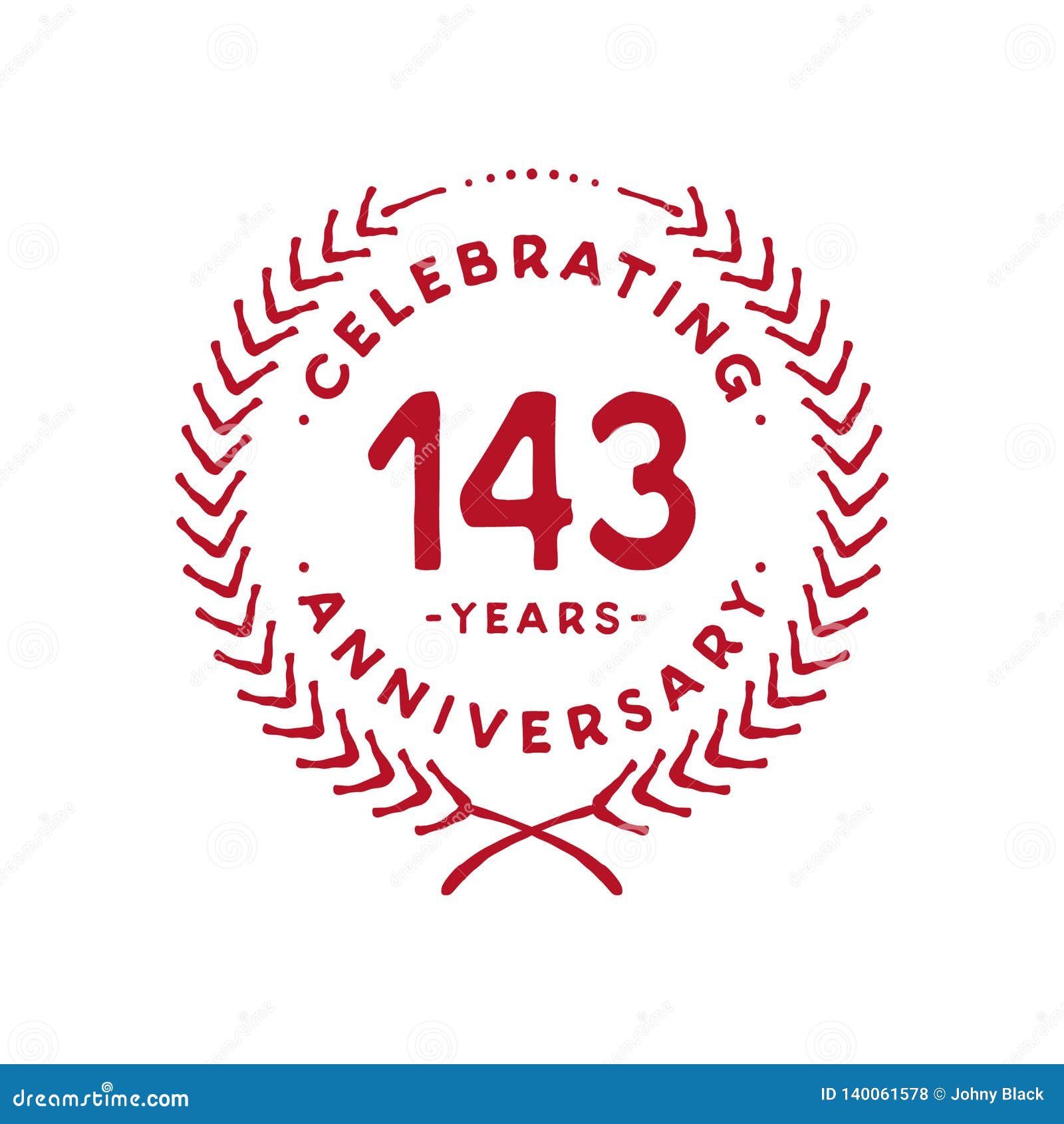 143 Years Design Template. 143rd Vector and Illustration Stock Vector ...