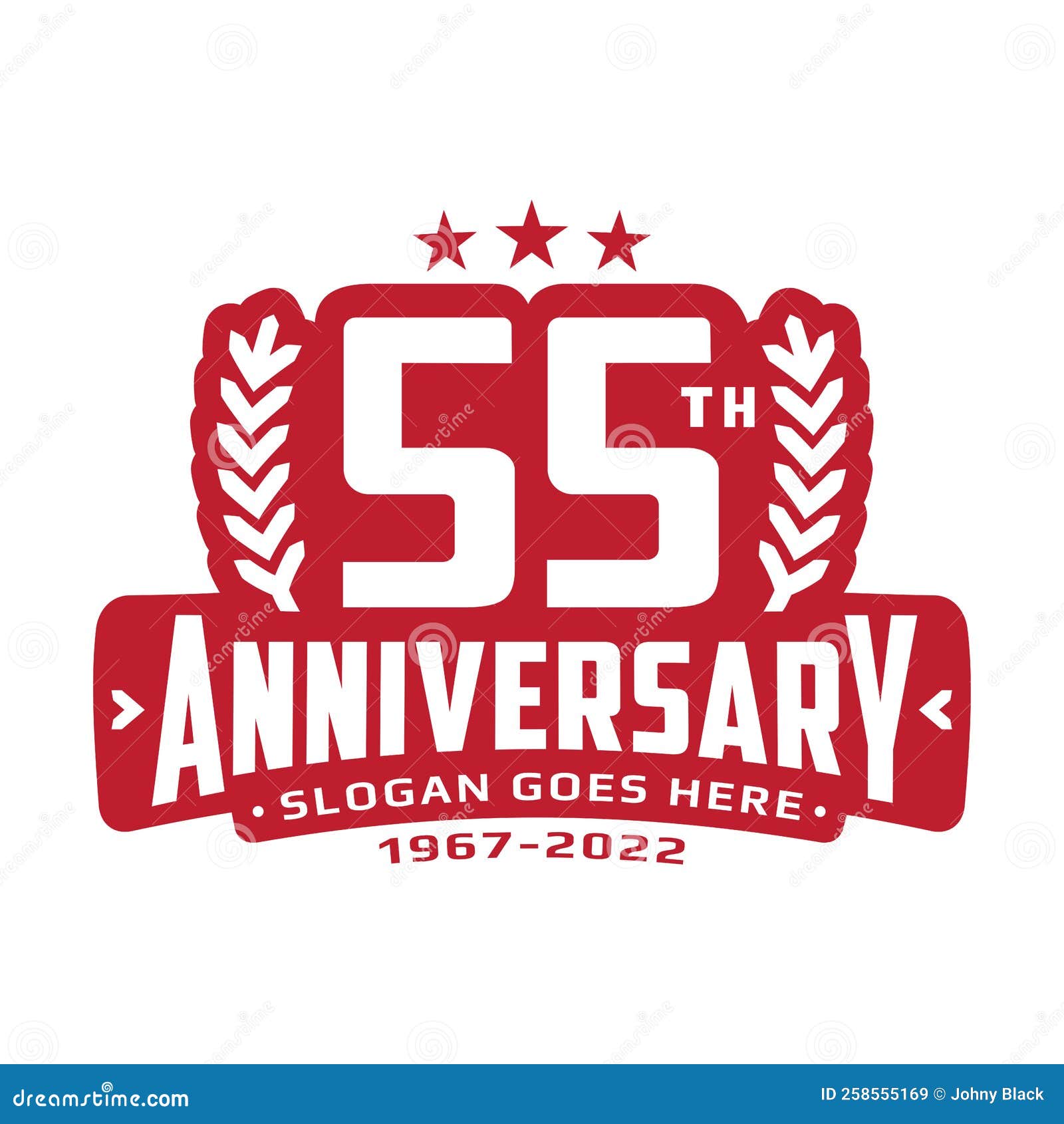 55 Years Anniversary Logo Design Template. 55th Anniversary Celebration ...