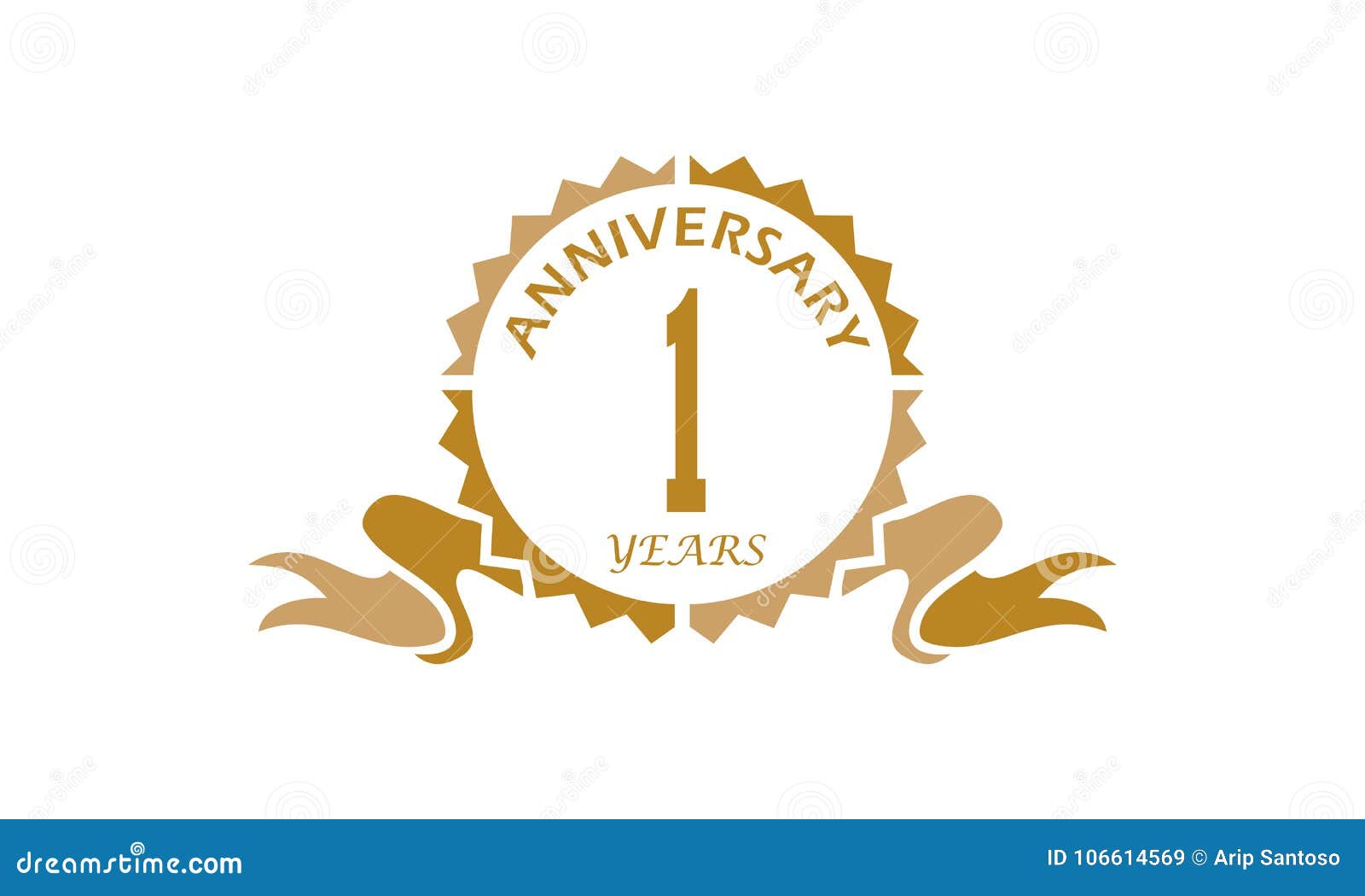 1 Years Ribbon Anniversary stock vector. Illustration of ceremony ...