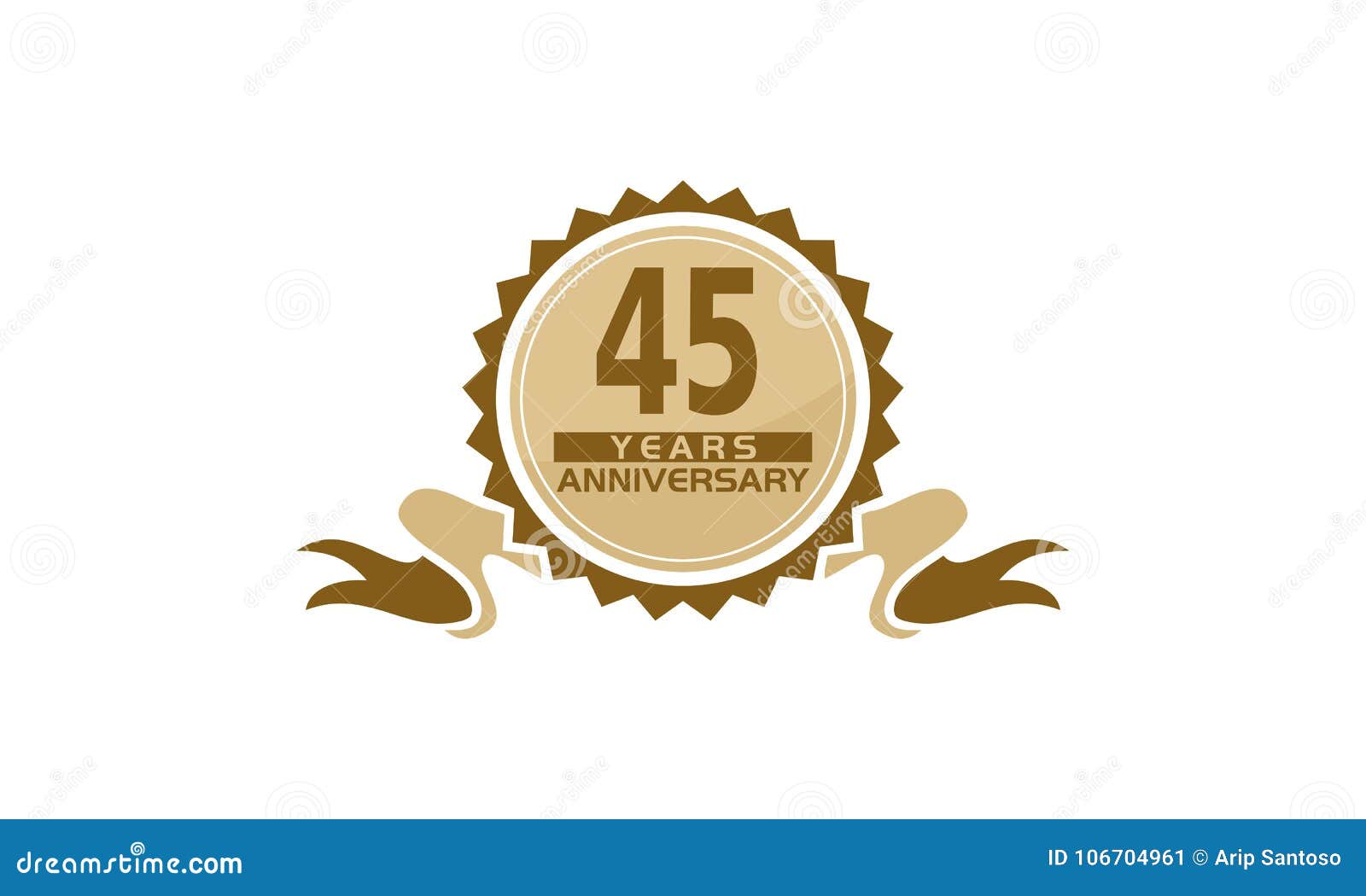 45 Years Ribbon Anniversary Stock Vector - Illustration of gold, event ...