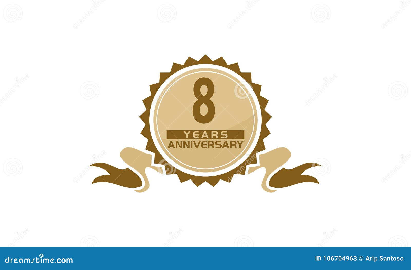 8 Years Ribbon Anniversary stock vector. Illustration of modern - 106704963