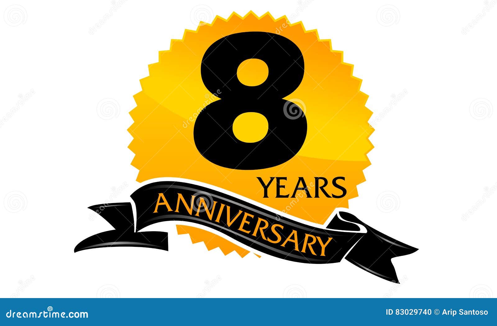 8 Years Ribbon Anniversary stock vector. Illustration of glamour - 83029740