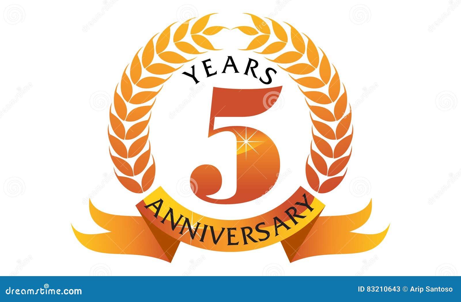 5 Years Ribbon Anniversary stock vector. Illustration of grow - 83210643