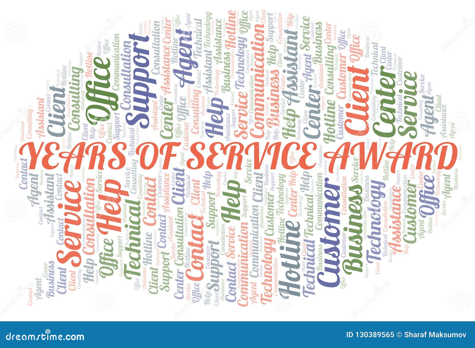Years of Service Award Word Cloud. Stock Illustration - Illustration of ...