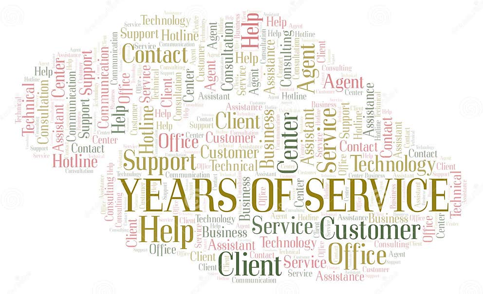 Years of Service Word Cloud. Stock Illustration - Illustration of ...