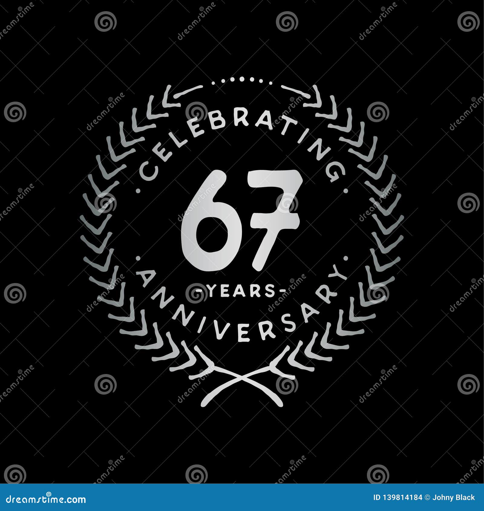 67 Years Design Template. 67th Vector and Illustration Stock Vector ...