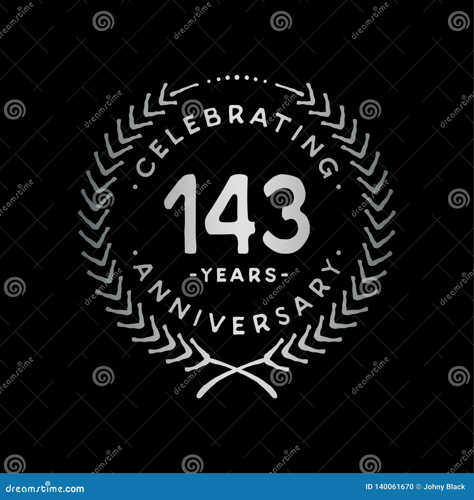 143 Years Design Template. 143rd Vector and Illustration Stock Vector ...