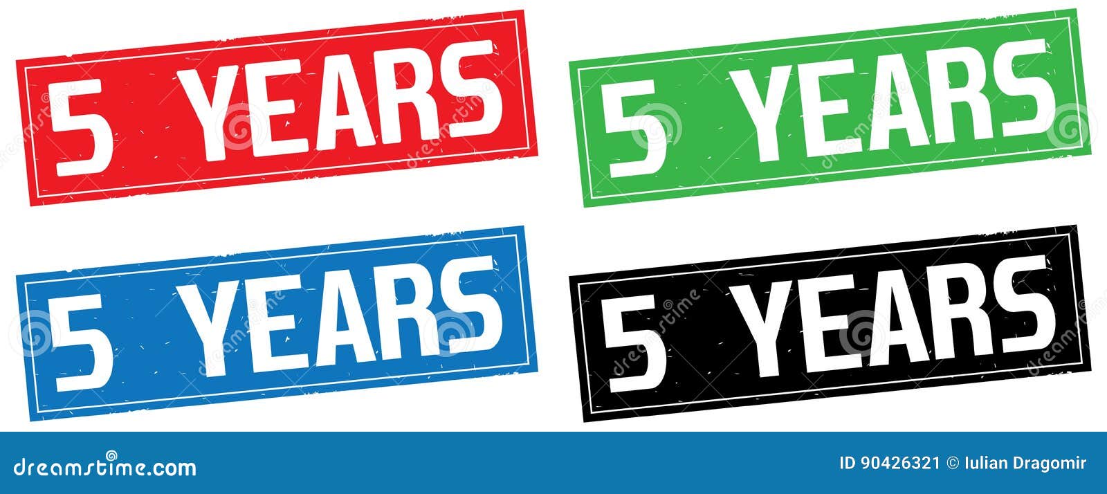 5 YEARS Text, on Rectangle Stamp Sign. Stock Illustration ...