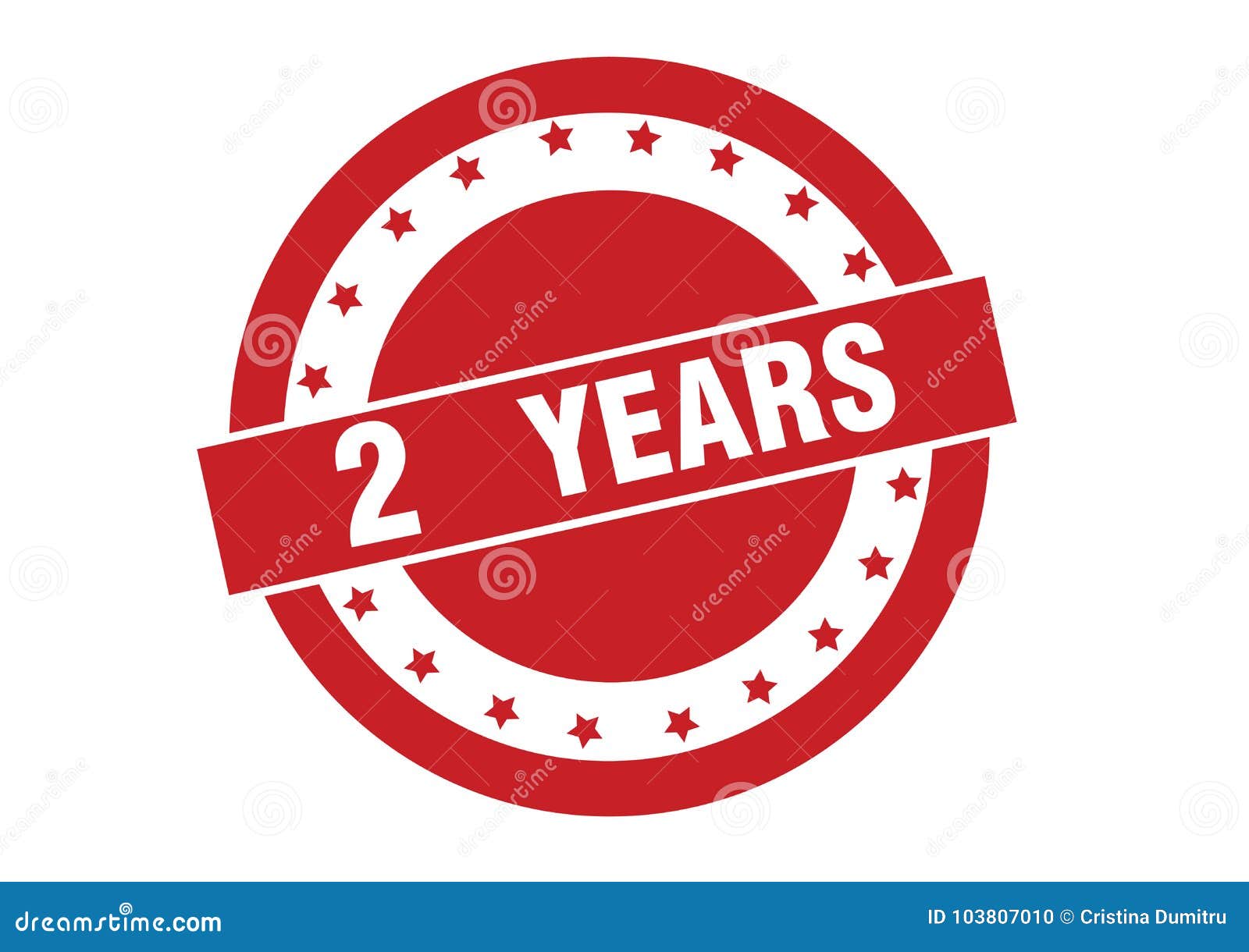 2 Years Text on Red Stamp Vector Stock Vector - Illustration of concept ...