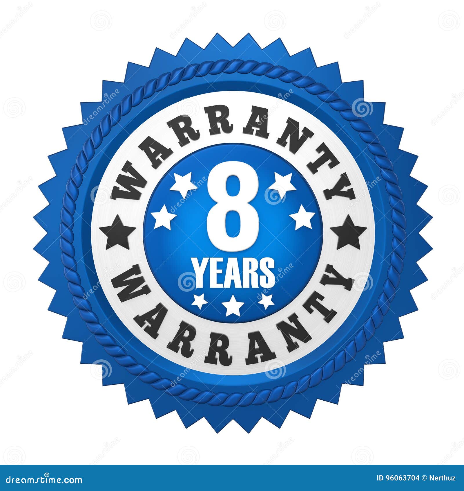 8 Years Warranty Badge Isolated Stock Illustration - Illustration of ...