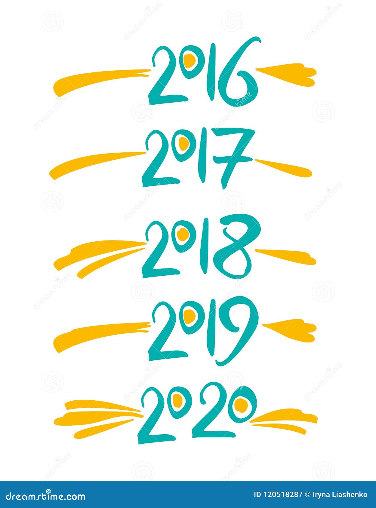 Years 2016 2017 2018 2019 2020. Stock Illustration - Illustration of ...