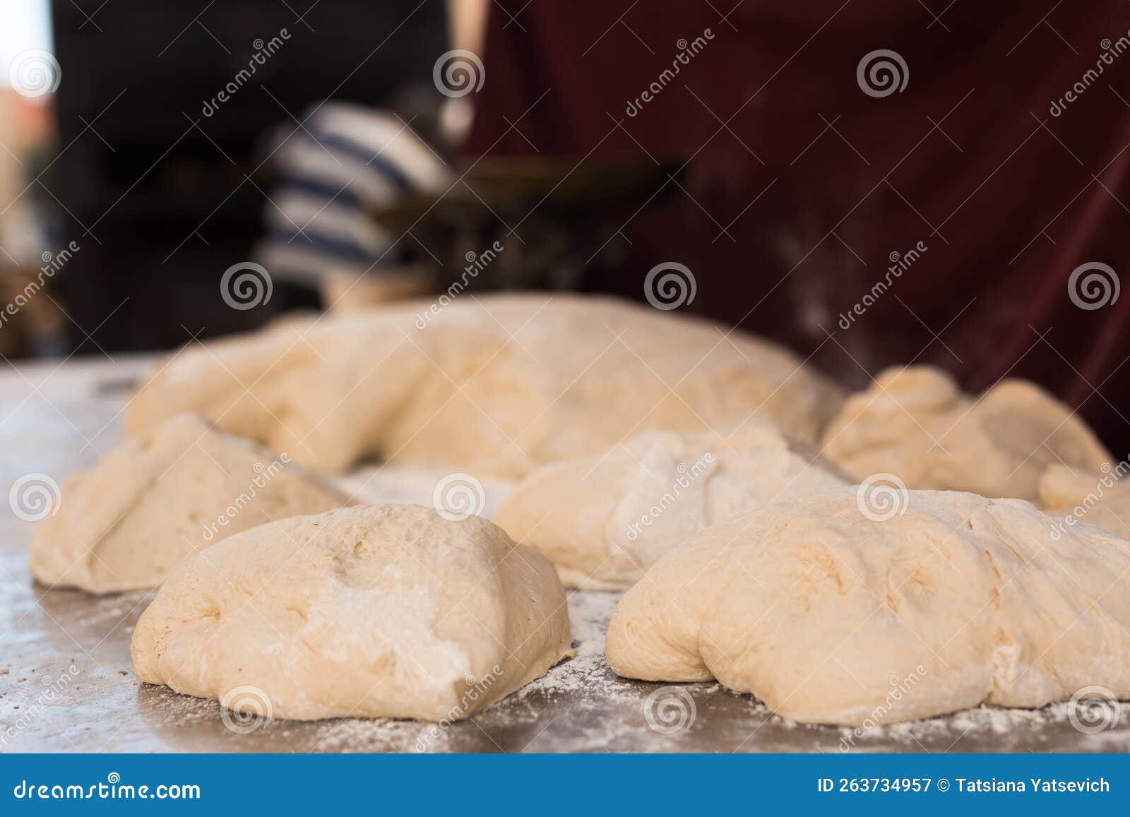 Yeast Dough for Baking Bread. Cooking Process Stock Image - Image of ...